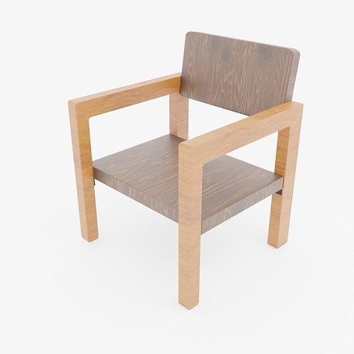 Simple wooden chair 3D model | CGTrader