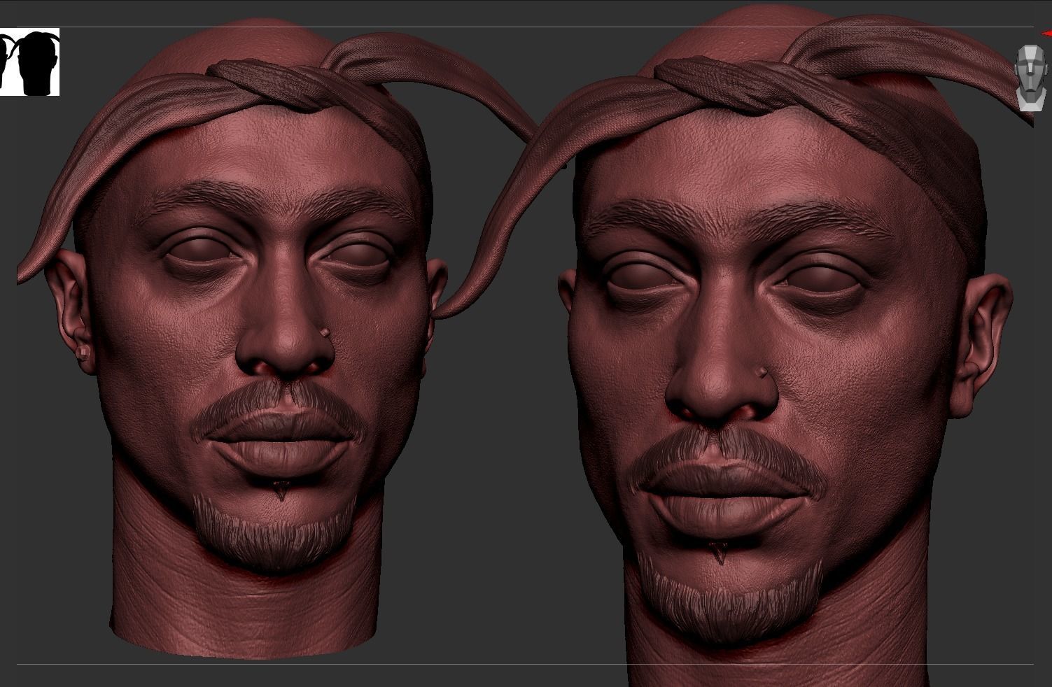 Tupac Shakur Head 3D model 3D printable | CGTrader