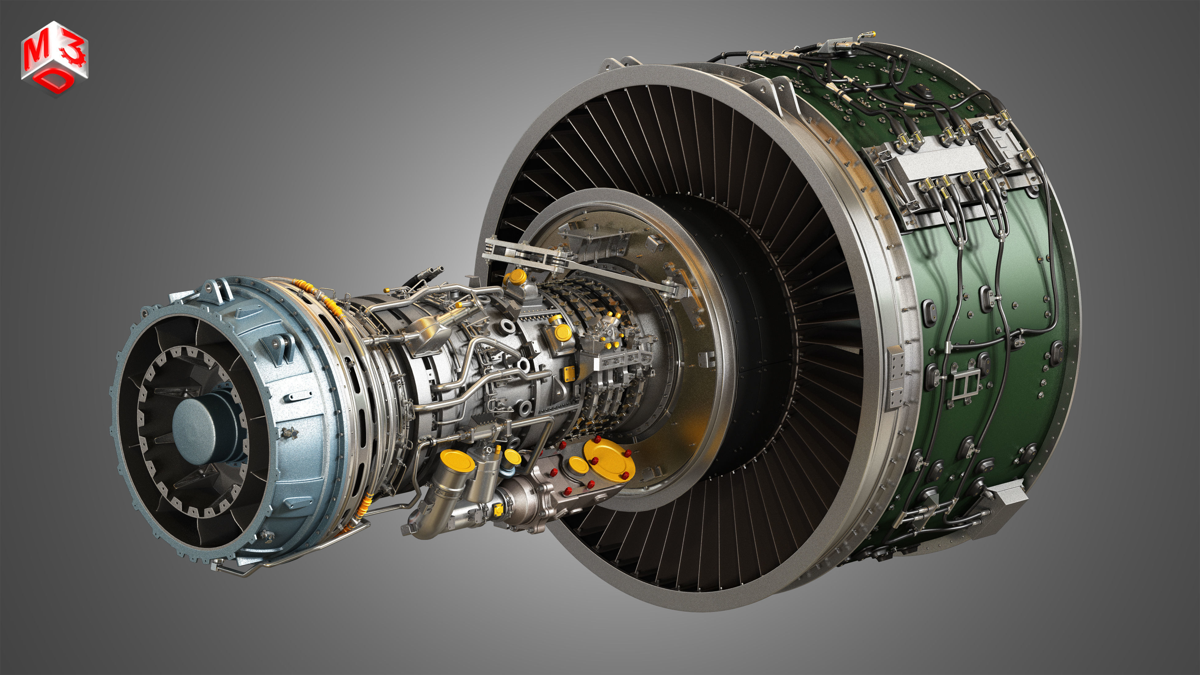PW GTF Geared Turbofan Engine 2 in 1 3D Model Collection | CGTrader
