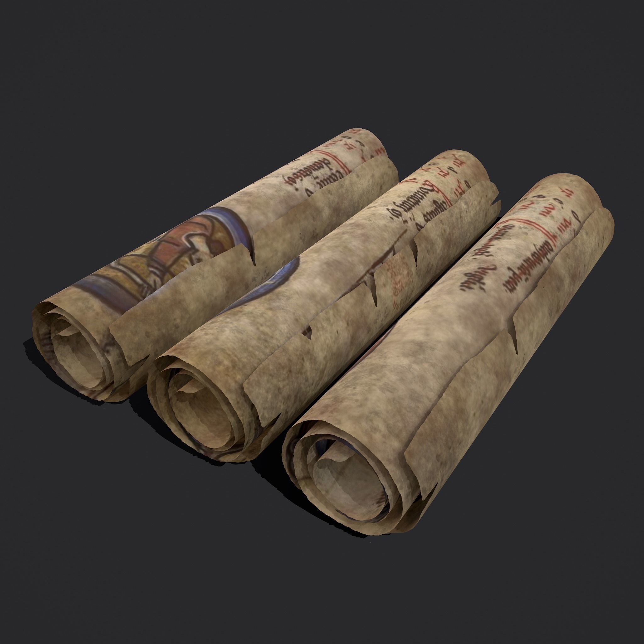 3D Model Collection Medieval Manuscript Scrolls and Pages JAN FEB NOV ...