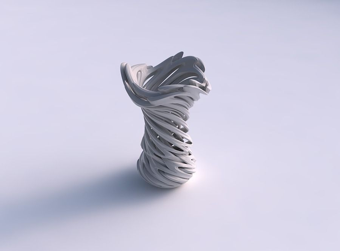 Vase flower funnel with beveled intertwining lines very twist... 3D ...