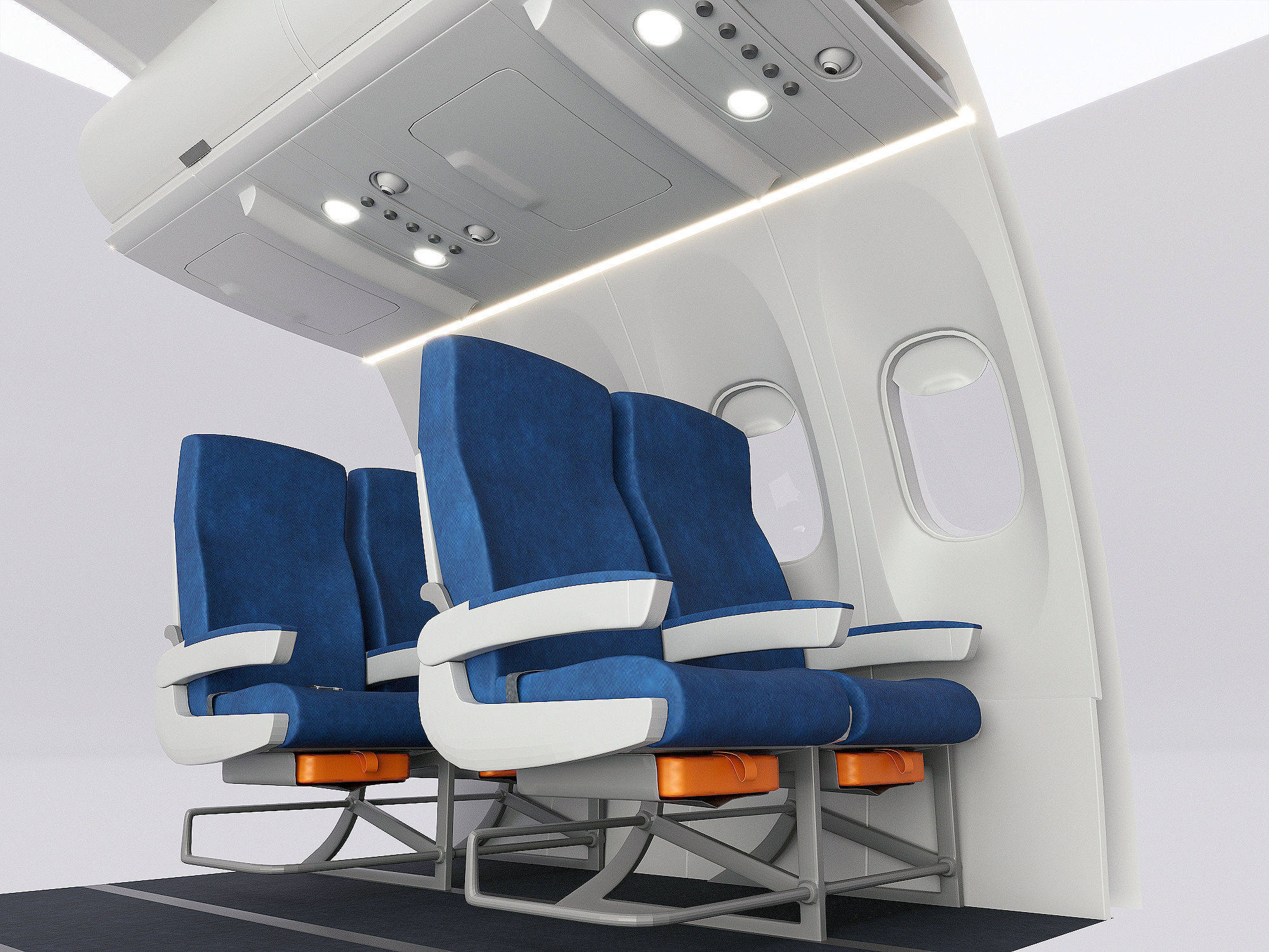 airplane interior chair 3 color 3D model | CGTrader