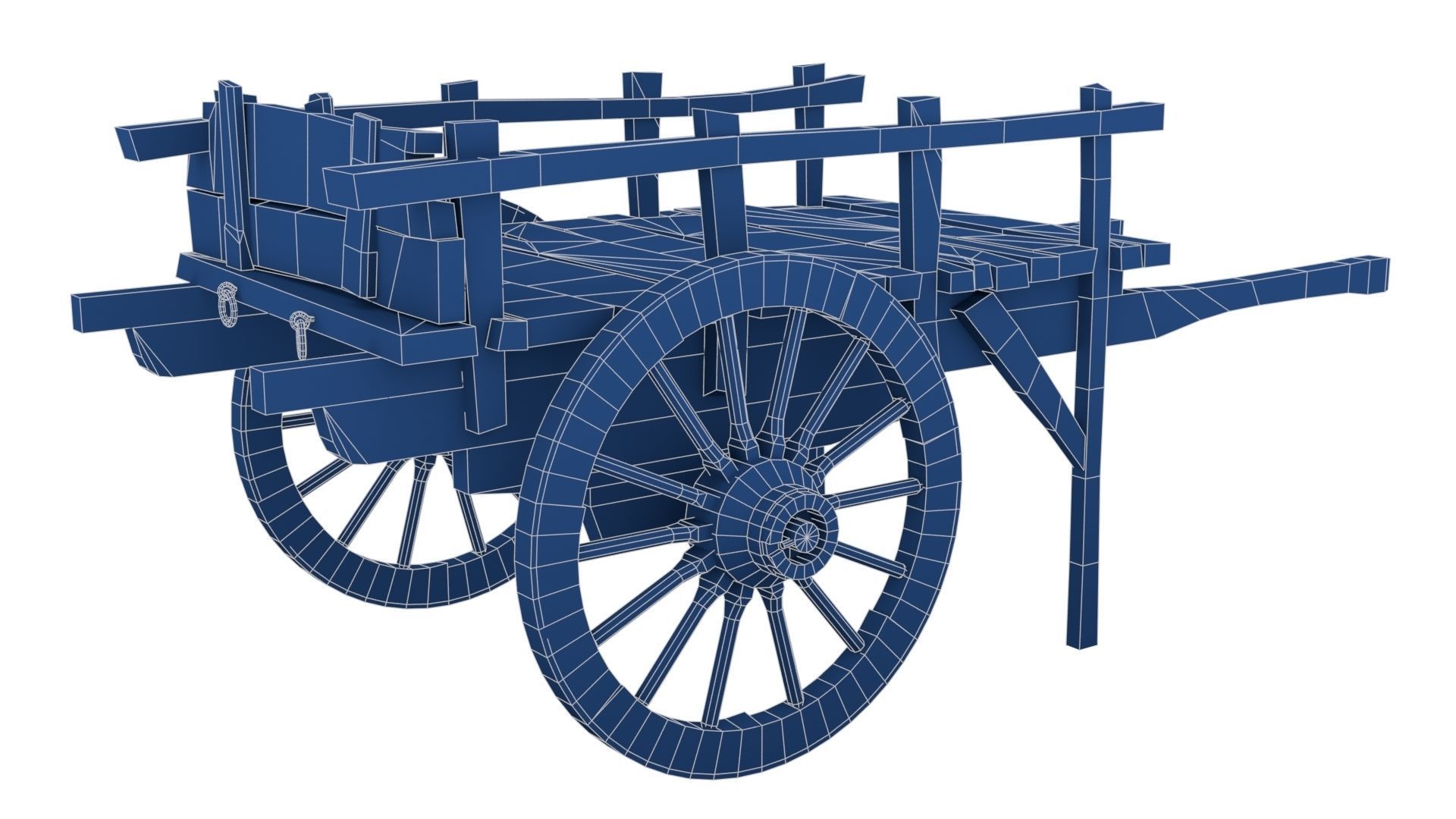 3D model Wooden Trader Cart VR / AR / low-poly | CGTrader