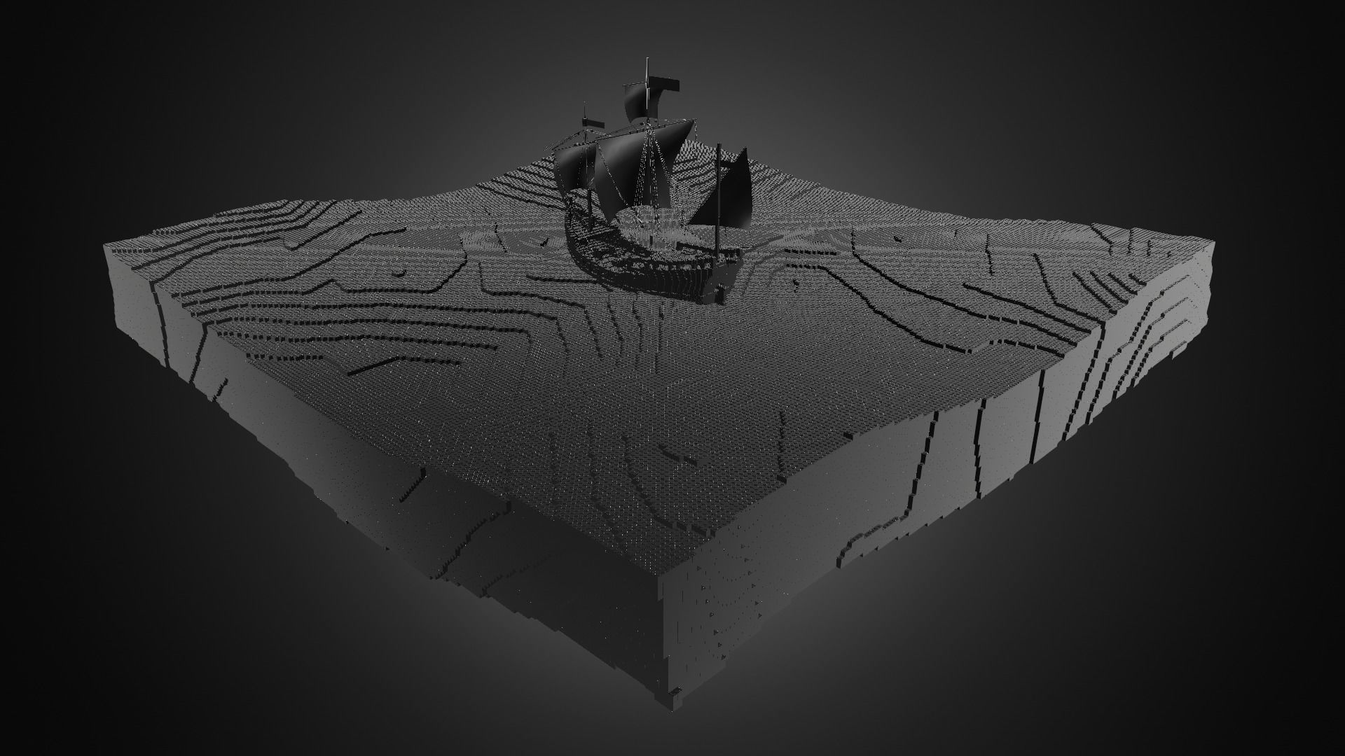 Lego Sea Waves with Ship-Animated 3D model animated | CGTrader