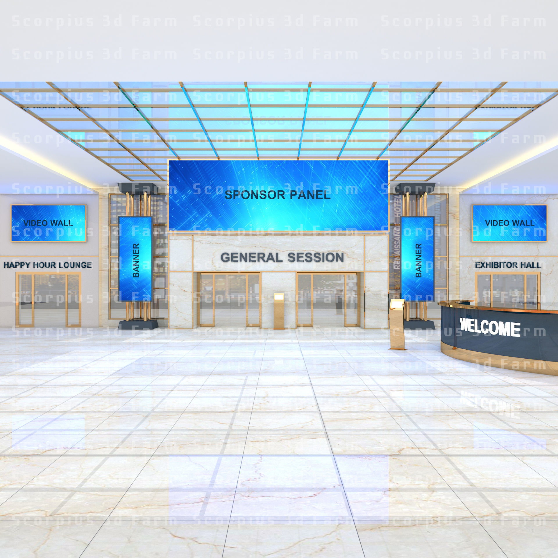 Virtual Lobby 3D model | CGTrader