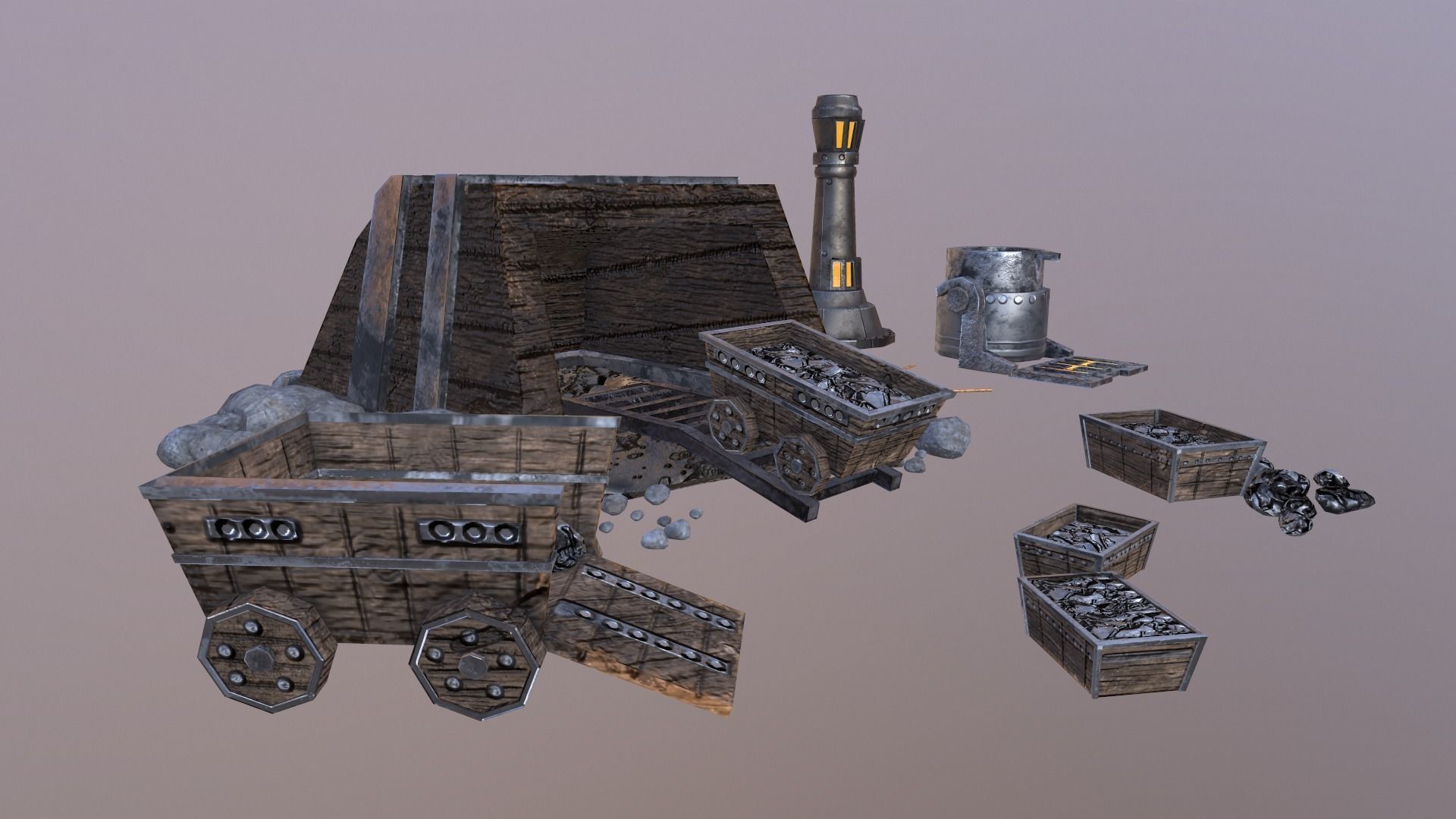 3D model Iron Mine Level 5 VR / AR / low-poly | CGTrader