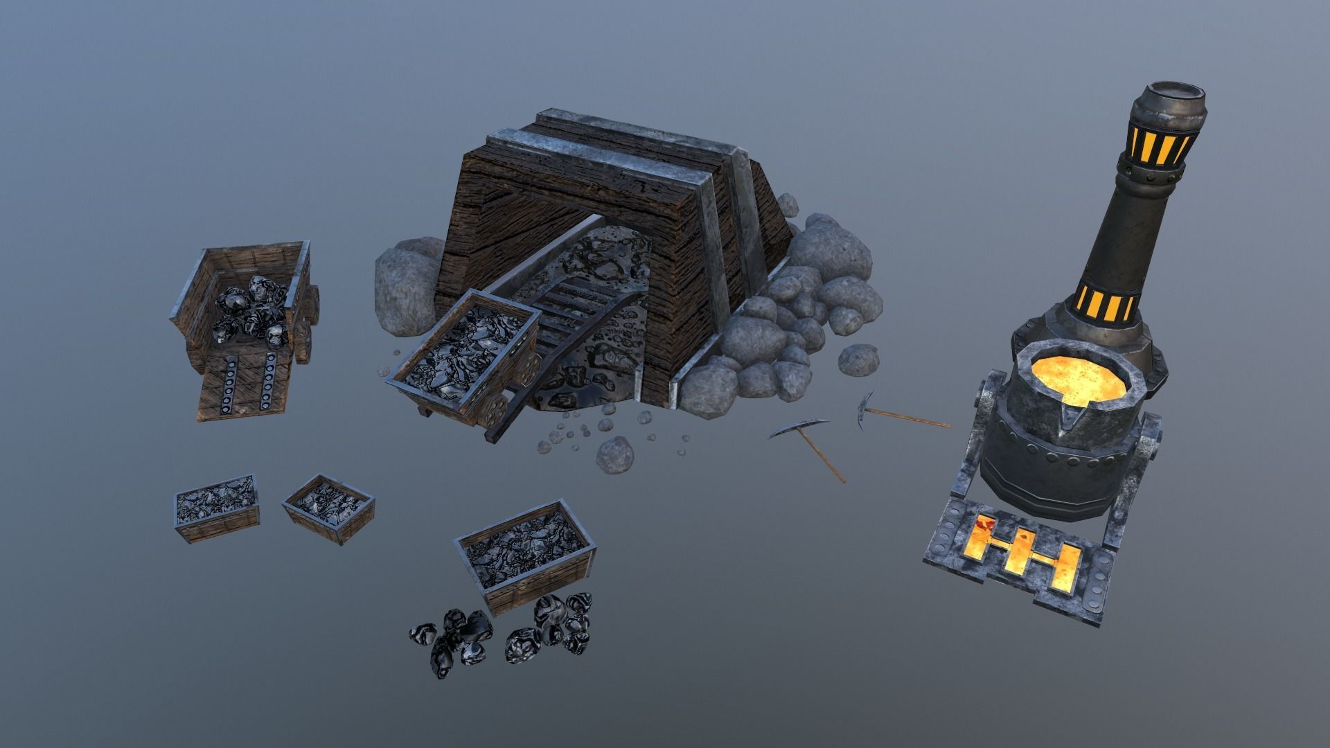 3D model Iron Mine Level 5 VR / AR / low-poly | CGTrader