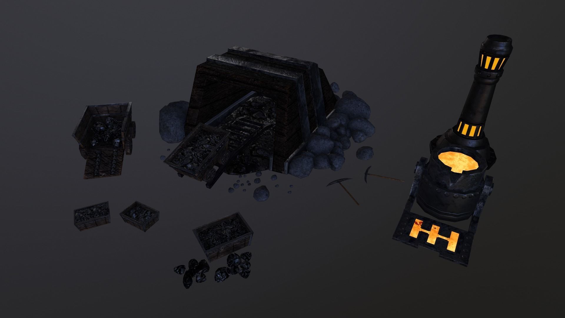 3D model Iron Mine Level 5 VR / AR / low-poly | CGTrader