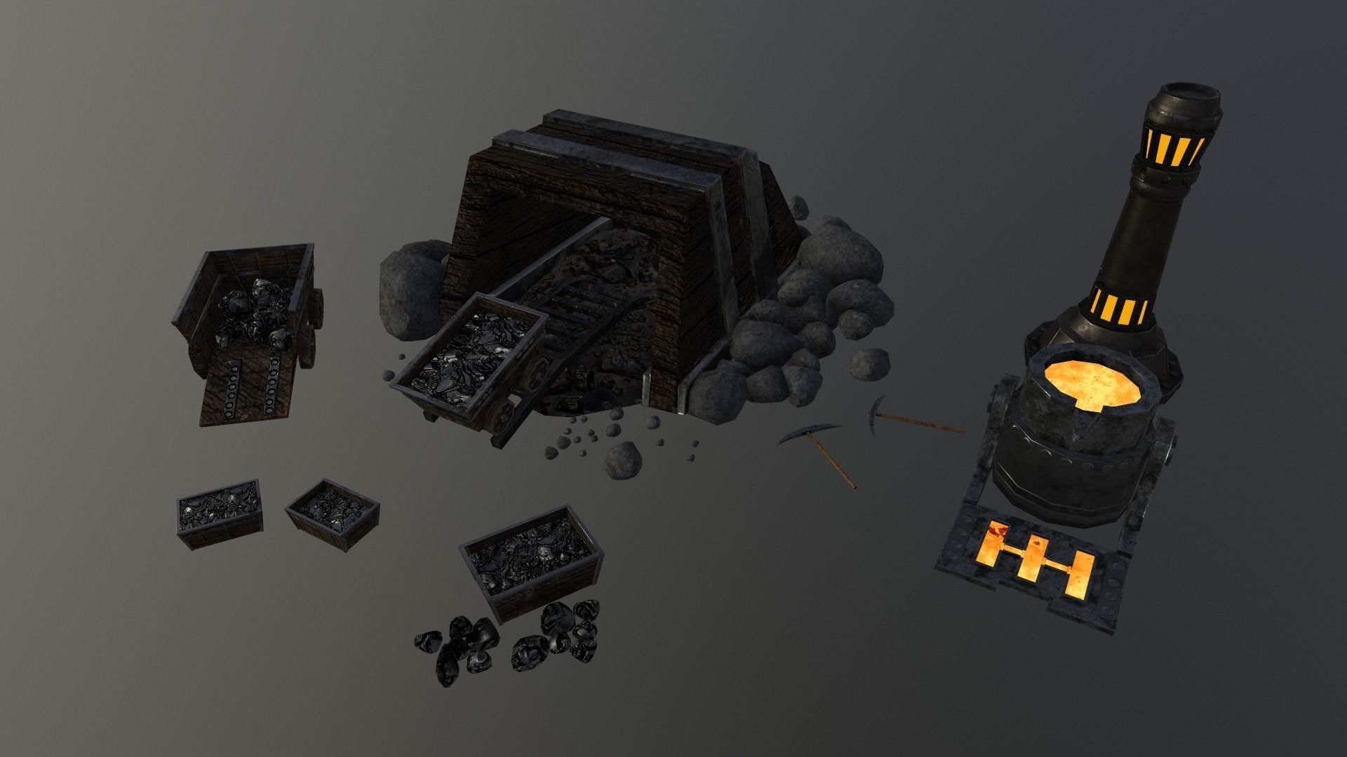 3D model Iron Mine Level 5 VR / AR / low-poly | CGTrader