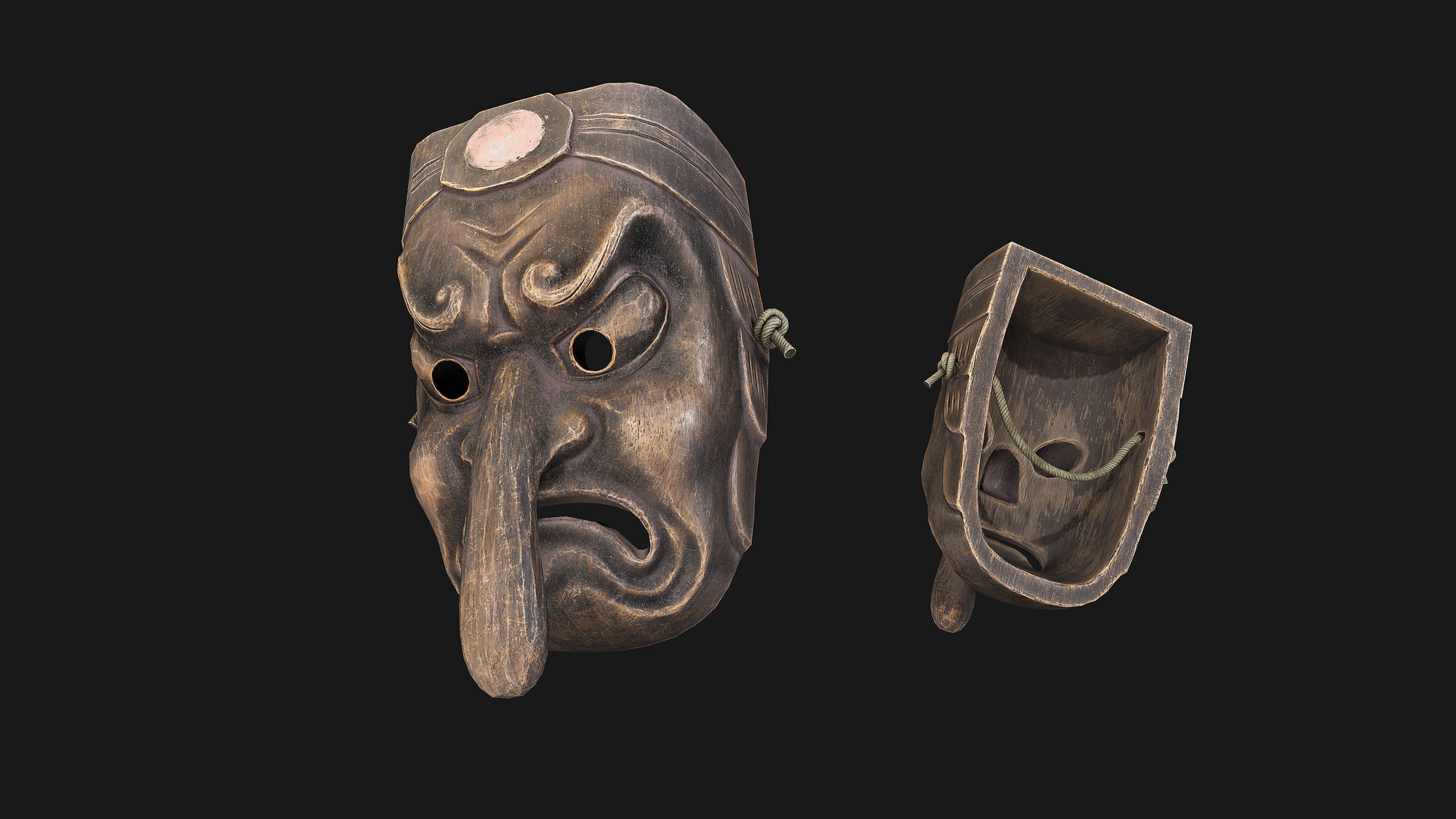 3D model Tengu mask VR / AR / low-poly | CGTrader
