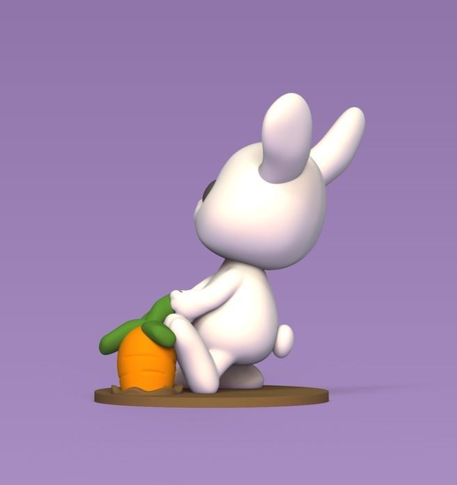 Bunny pulling a carrot 3D model 3D printable | CGTrader