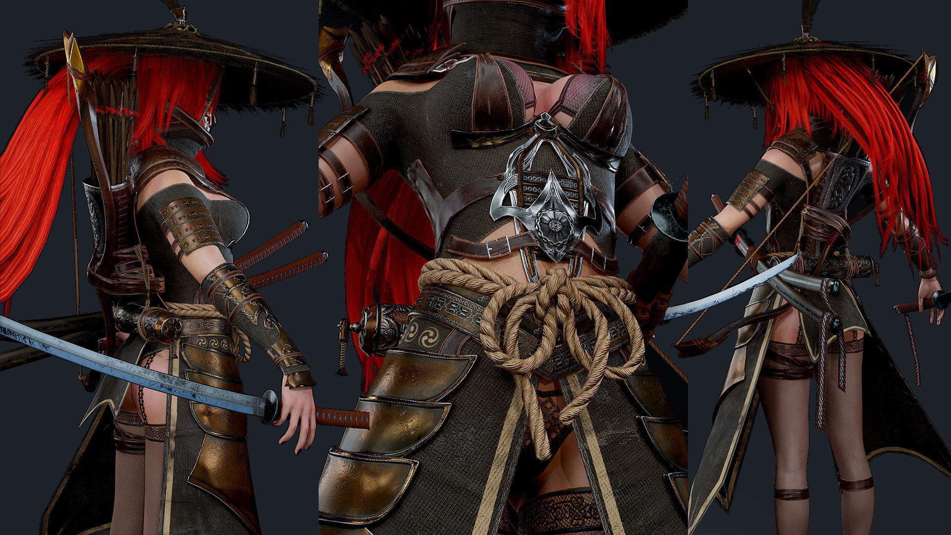 3D model Samurai Ninja Girl VR / AR / low-poly rigged | CGTrader