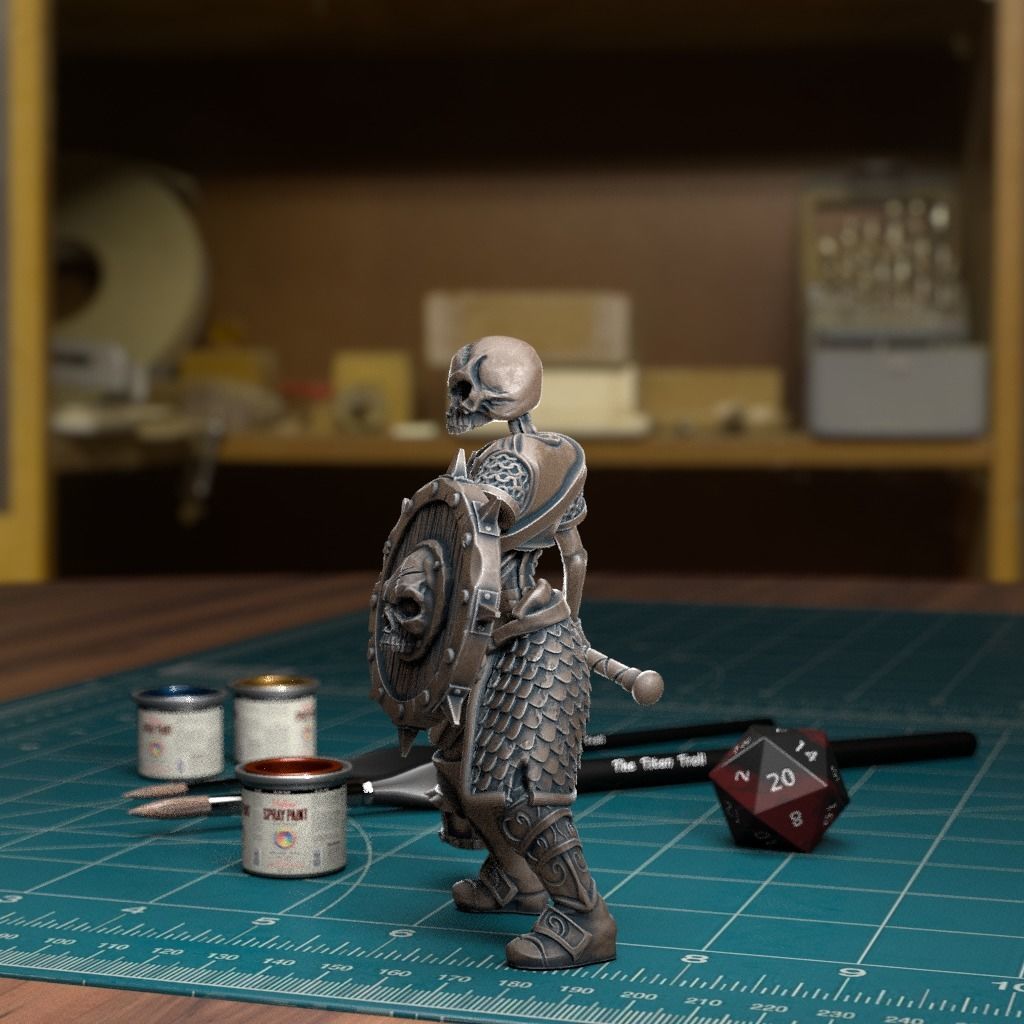 Undead Skeleton 005 - Pre-Supported - DnD - 32mm Fantasy minis 3D model ...