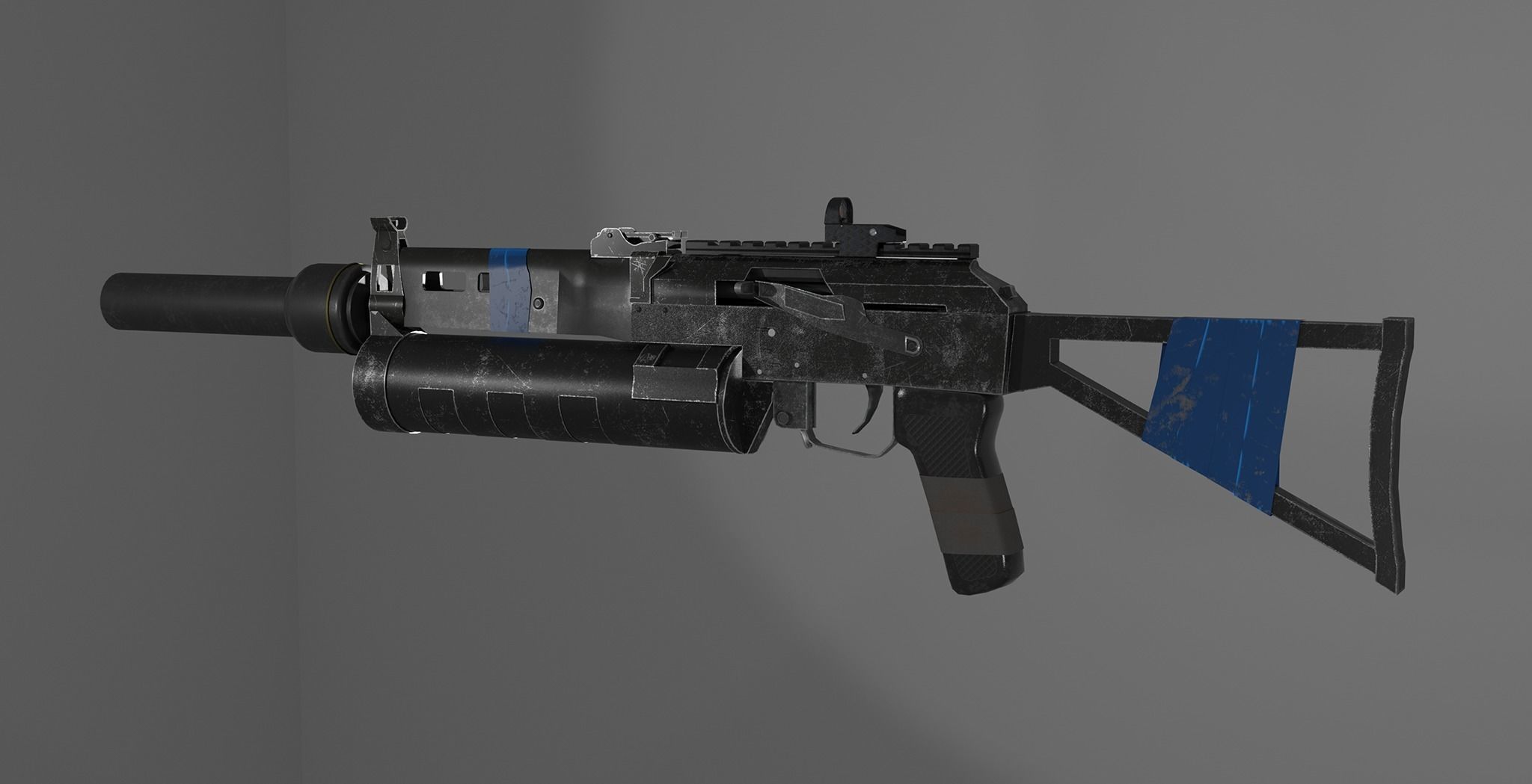 3D model Bison submachine gun VR / AR / low-poly | CGTrader