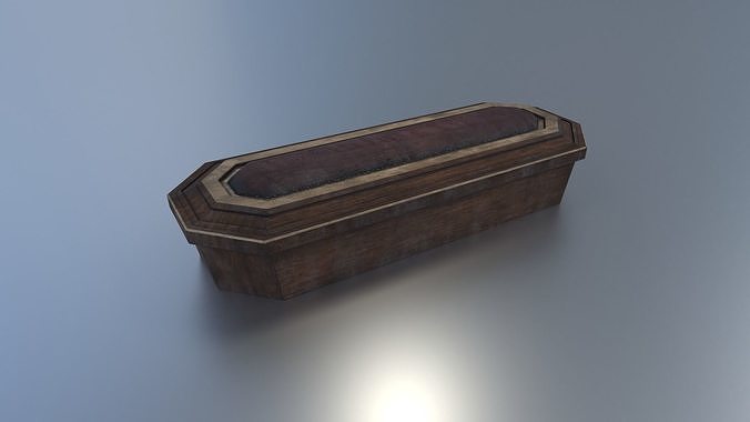 3D model Hexagonal Wooden Coffin With Bronze Accents VR / AR / low-poly ...