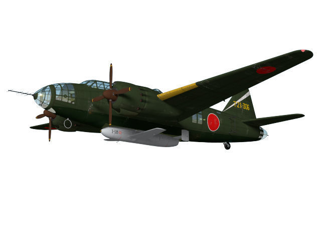Mitsubishi G4M Betty Type24 tei and cherry blossom MXY-7 Type11 3D ...