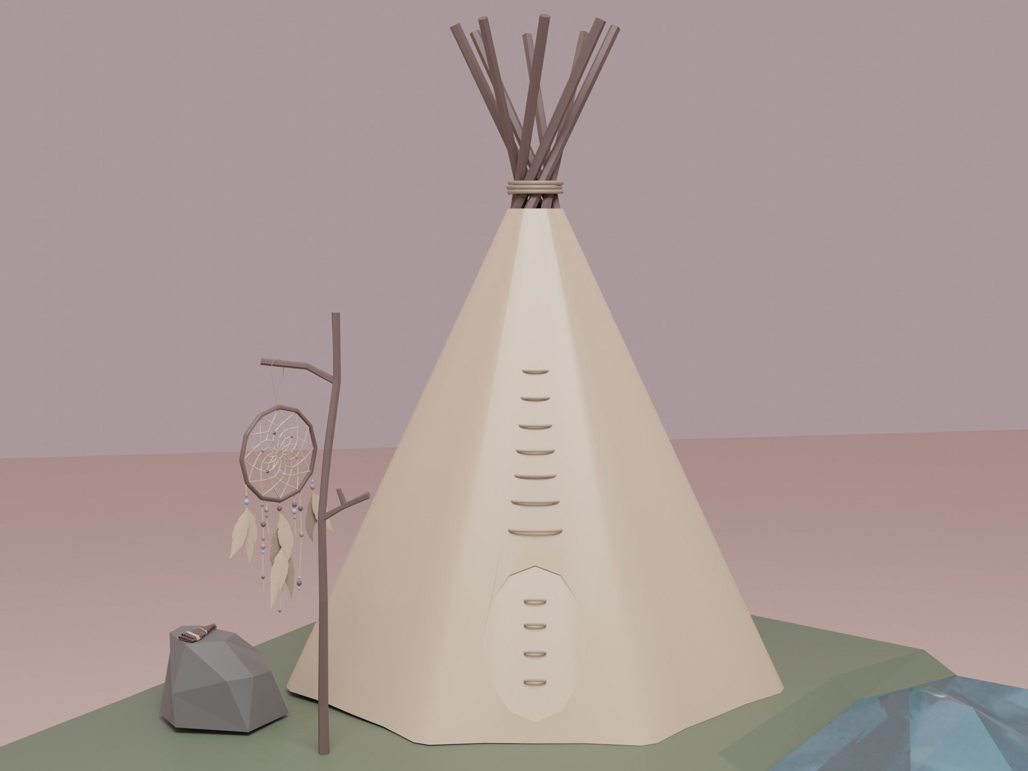 3D model Native American village VR / AR / low-poly | CGTrader