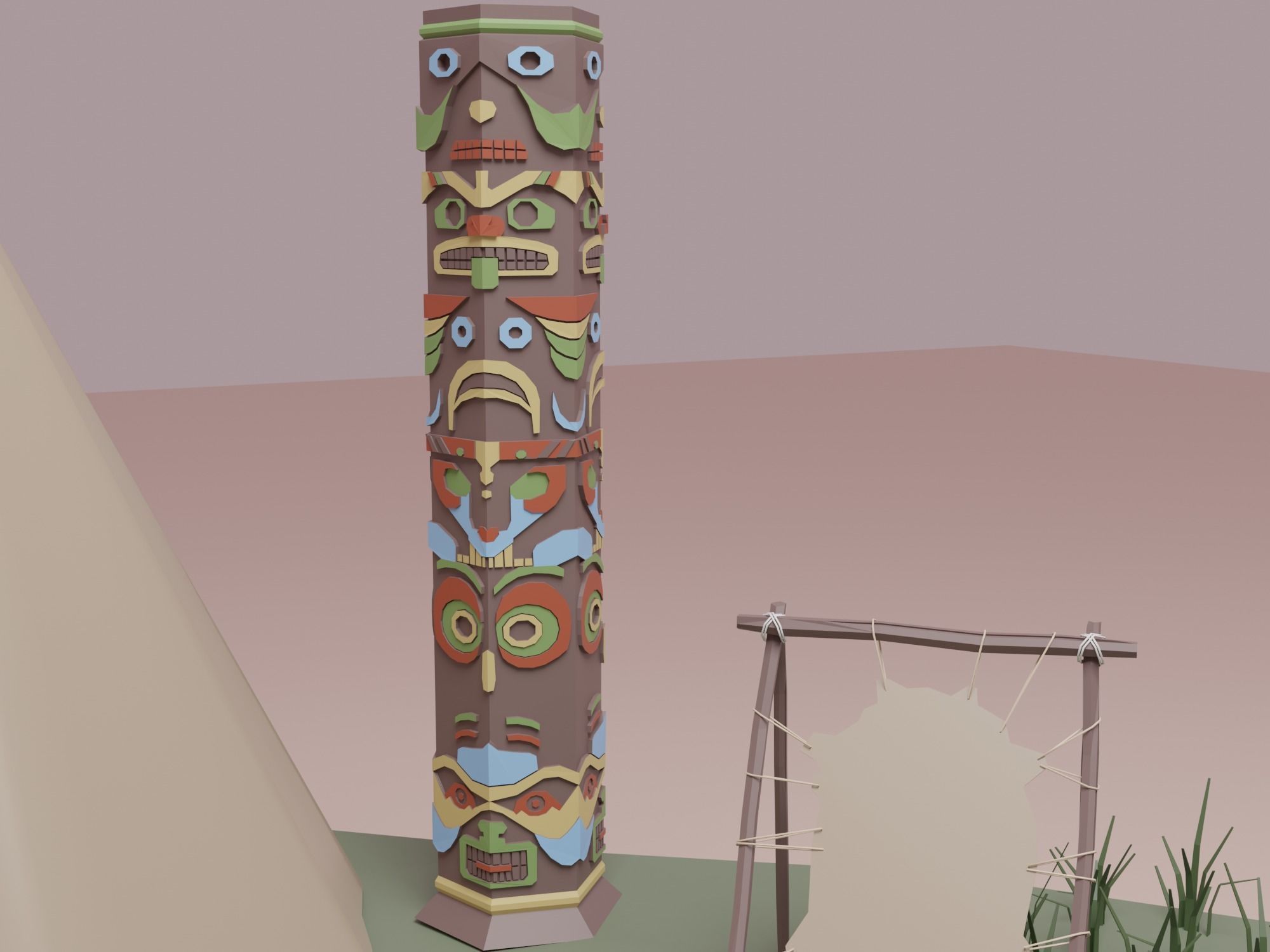 3D model Native American village VR / AR / low-poly | CGTrader