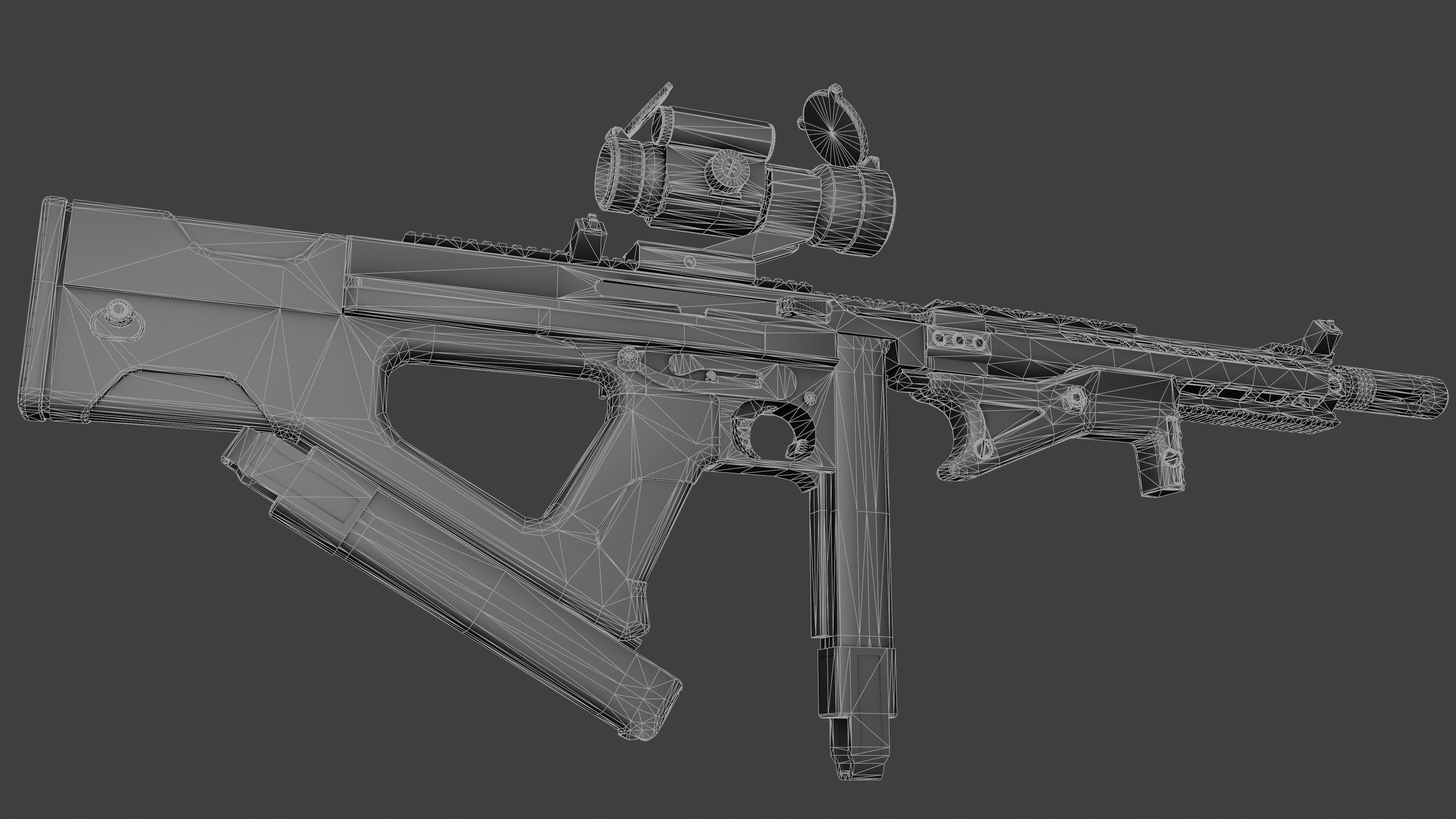 3D model Tactical Thompson SMG VR / AR / low-poly | CGTrader