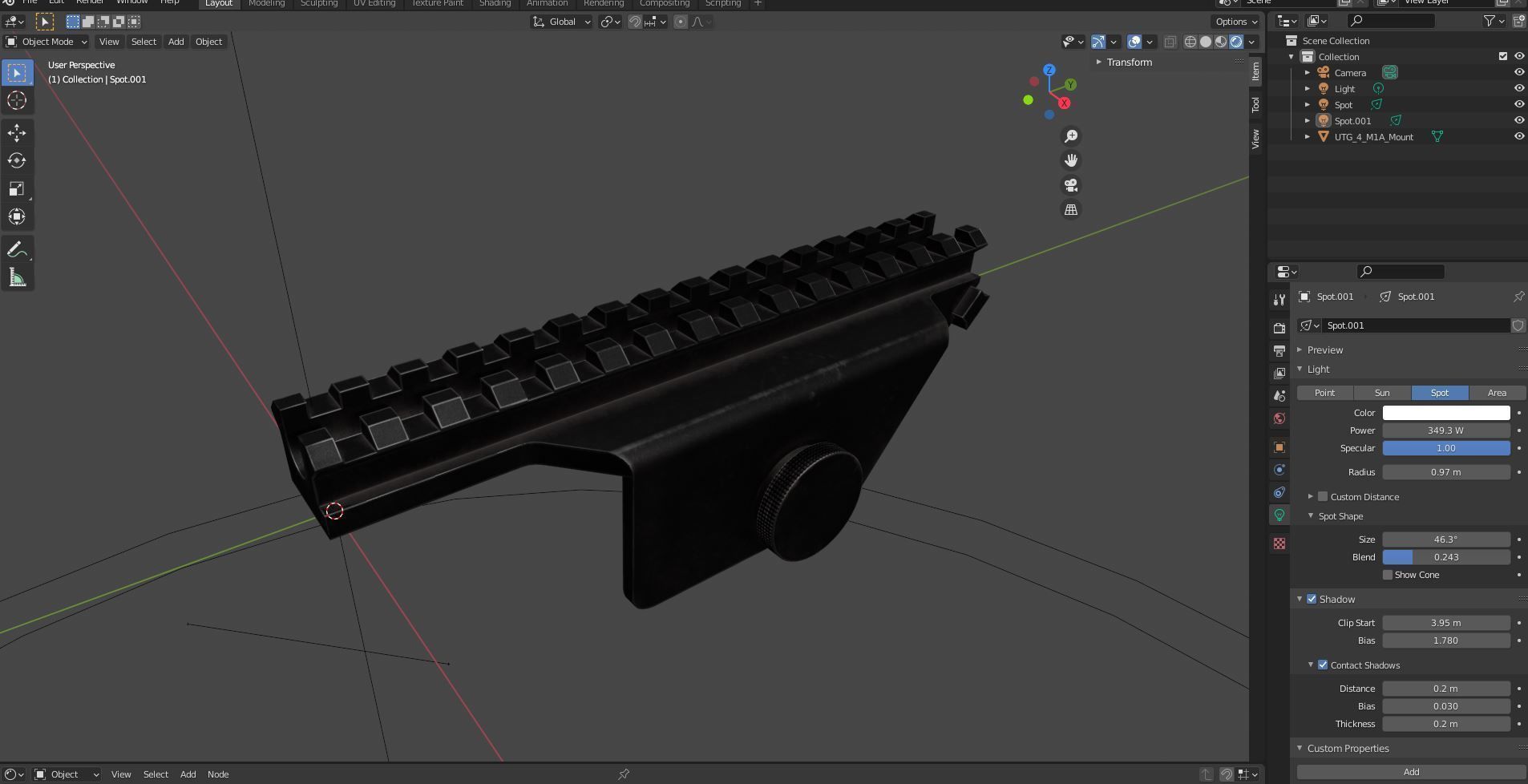3D model UTG 4-Point Locking Deluxe M14 M1A Scope Mount PBR VR / AR ...