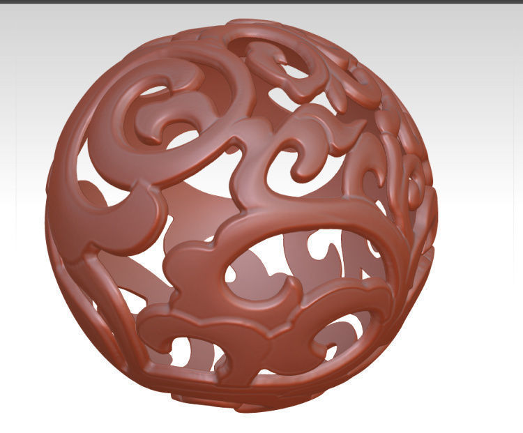 3D drawing of hollow ball in STL hollow bead 3D model 3D printable ...