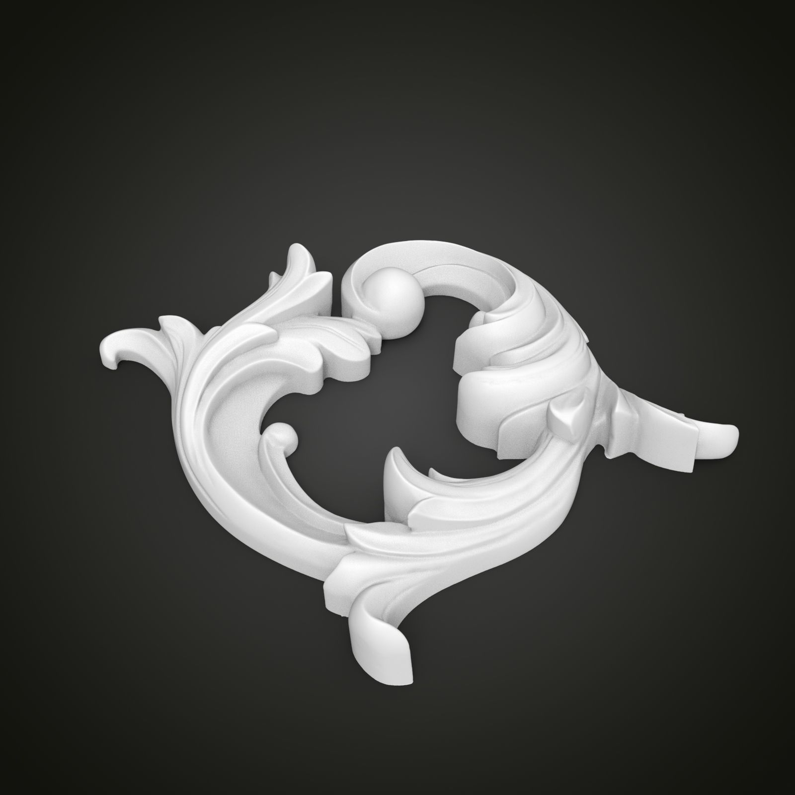 Decorative Scroll 3D print model 3D model 3D printable | CGTrader