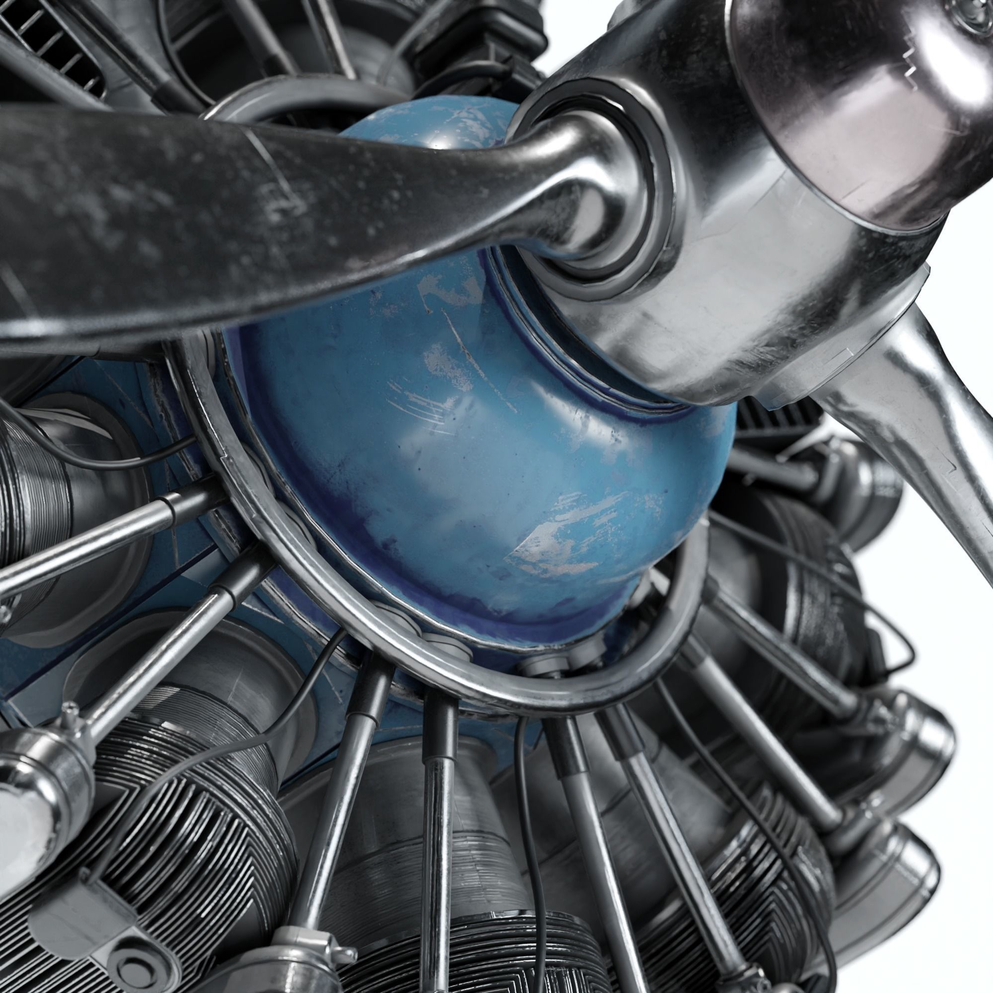 Airplane Radial Engine with Propeller 3D model | CGTrader