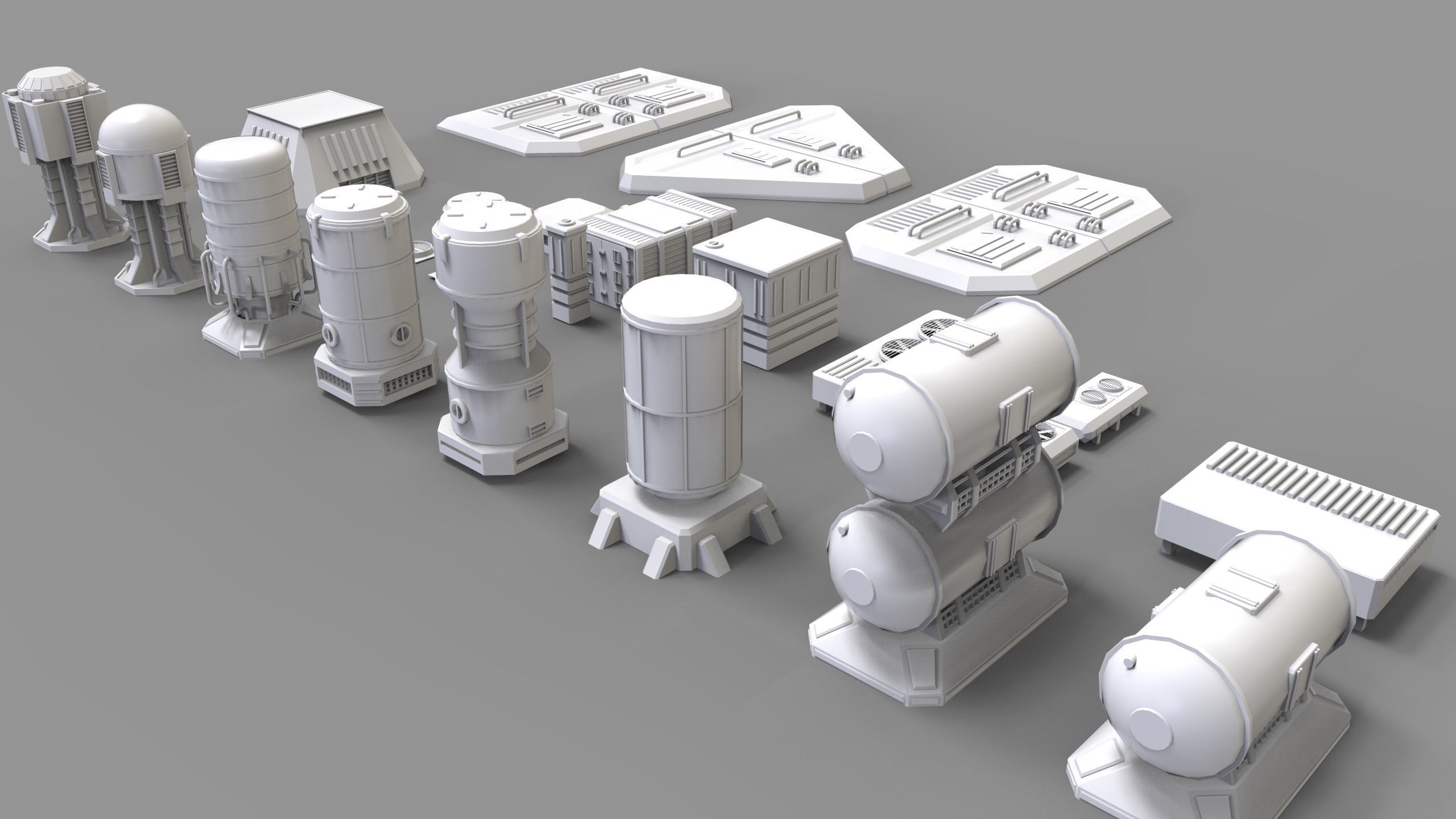 sci fi industrial objects 3D model | CGTrader