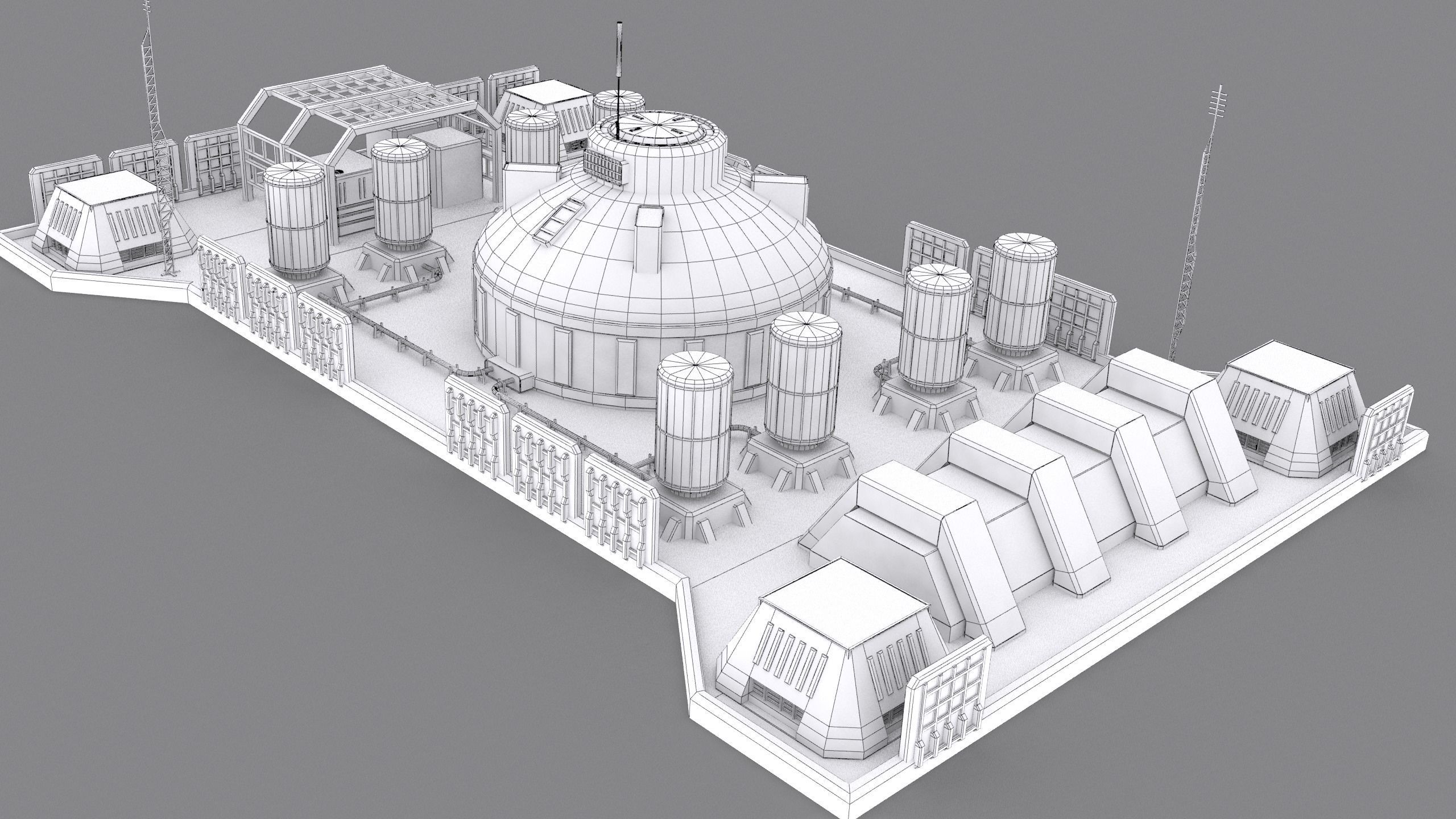 sci fi industrial objects 3D model | CGTrader