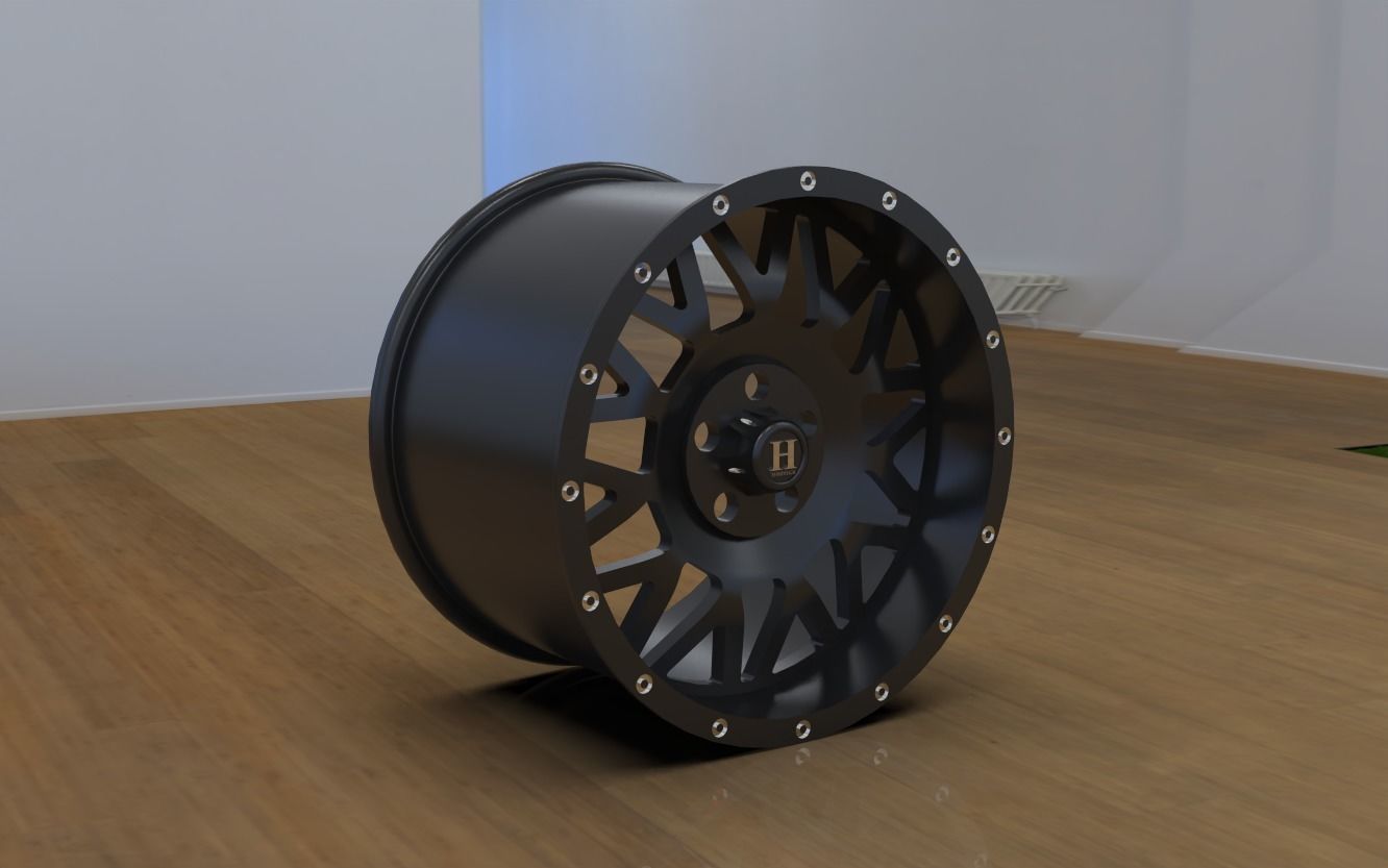 havok wheel 5lug flat black 3D model 3D printable | CGTrader