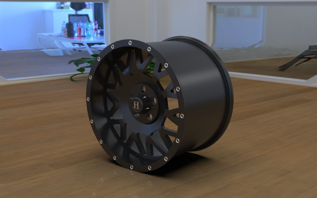 havok wheel 5lug flat black 3D model 3D printable | CGTrader