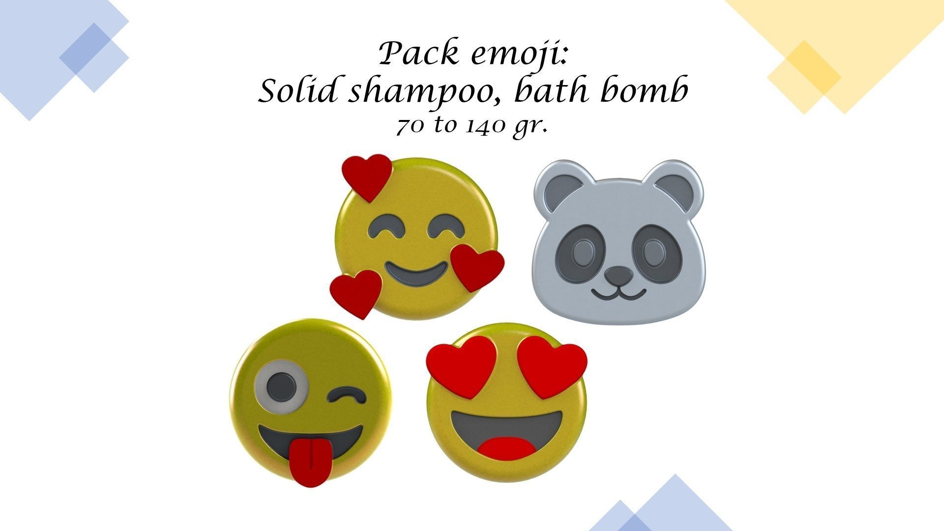 Emoji mold pack bath bomb solid shampoo 3D model 3D printable | CGTrader