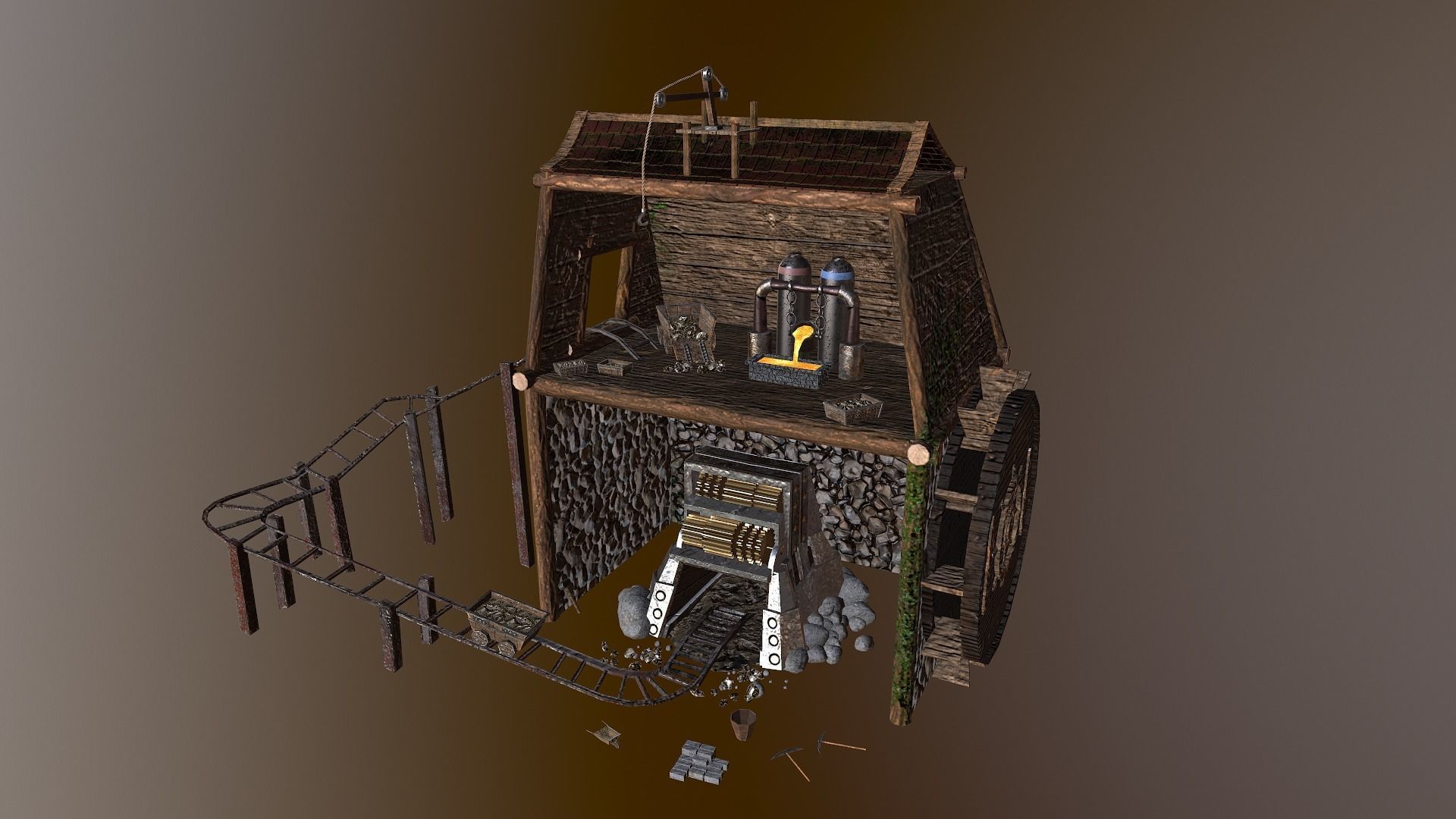 Gold Mine Level 15 3D model | CGTrader