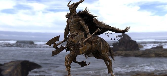 Centaur demon riding horse near ocean 3D model | CGTrader