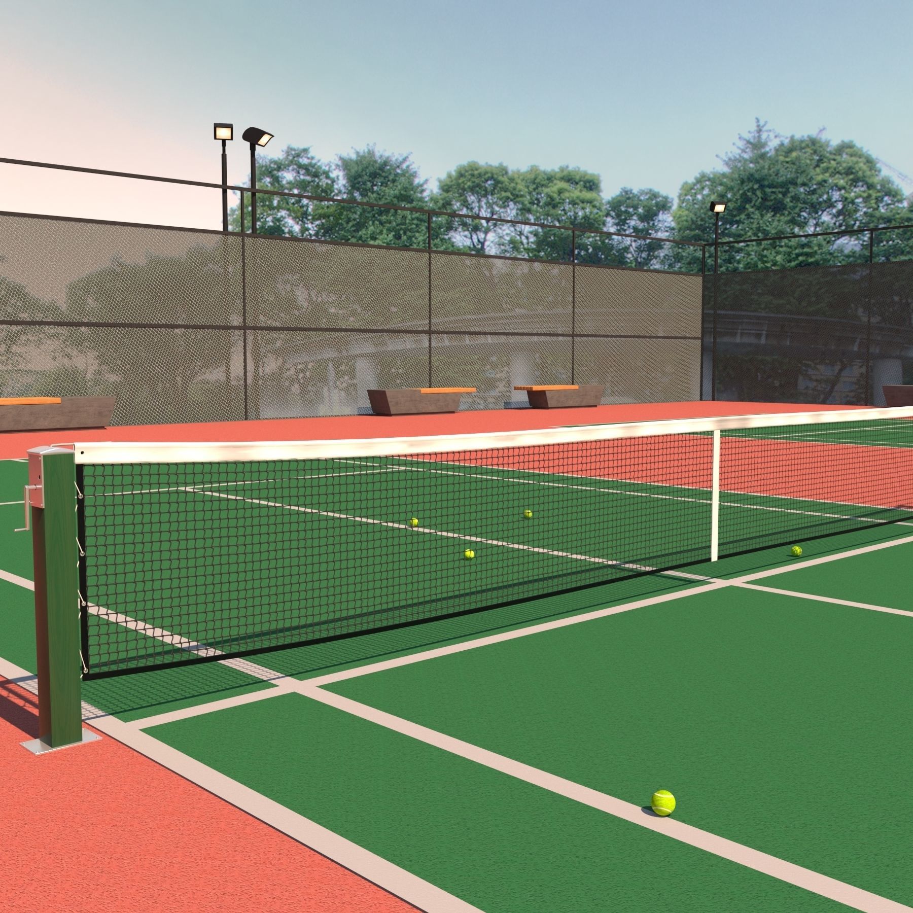 Raised Tennis Courts - Vray 3D model | CGTrader