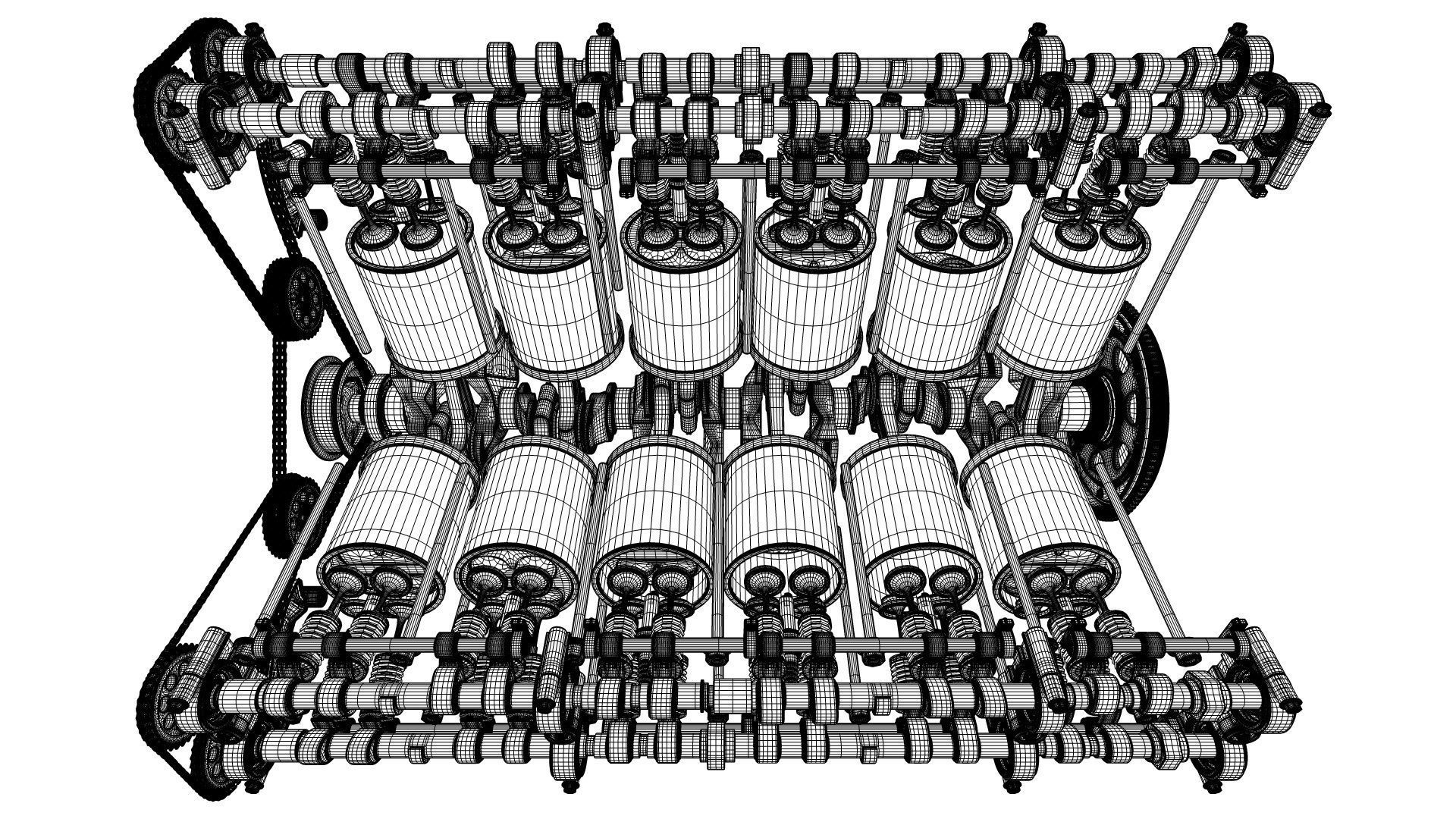 V12 Engine Working Animated 3D model animated rigged | CGTrader