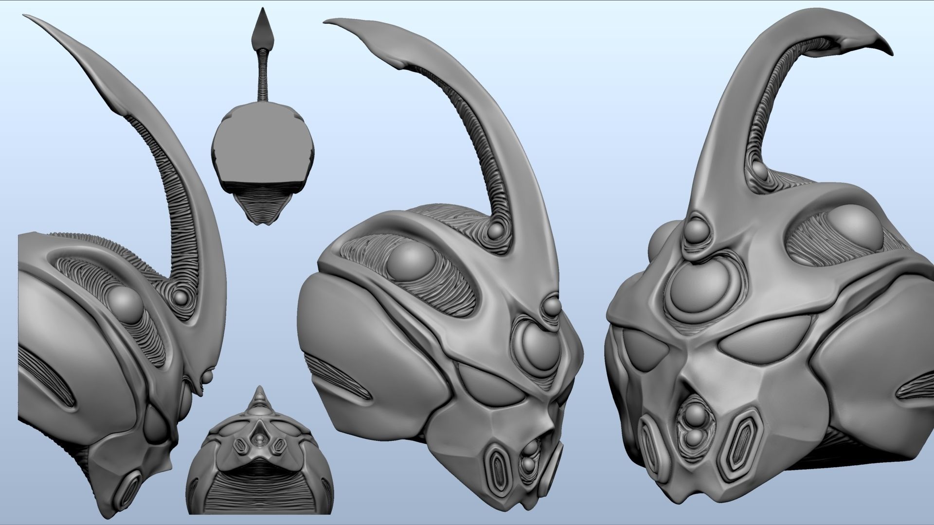 Guyver Unit 1 Blue 1986 Head 3D model 3D printable | CGTrader