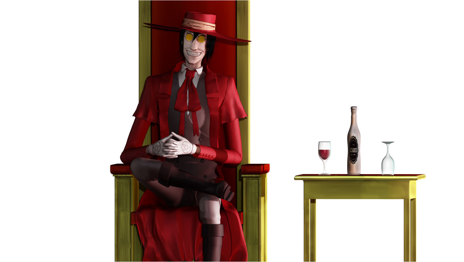 3D model Alucard from Hellsing Anime 3D Rigged VR / AR / low-poly ...
