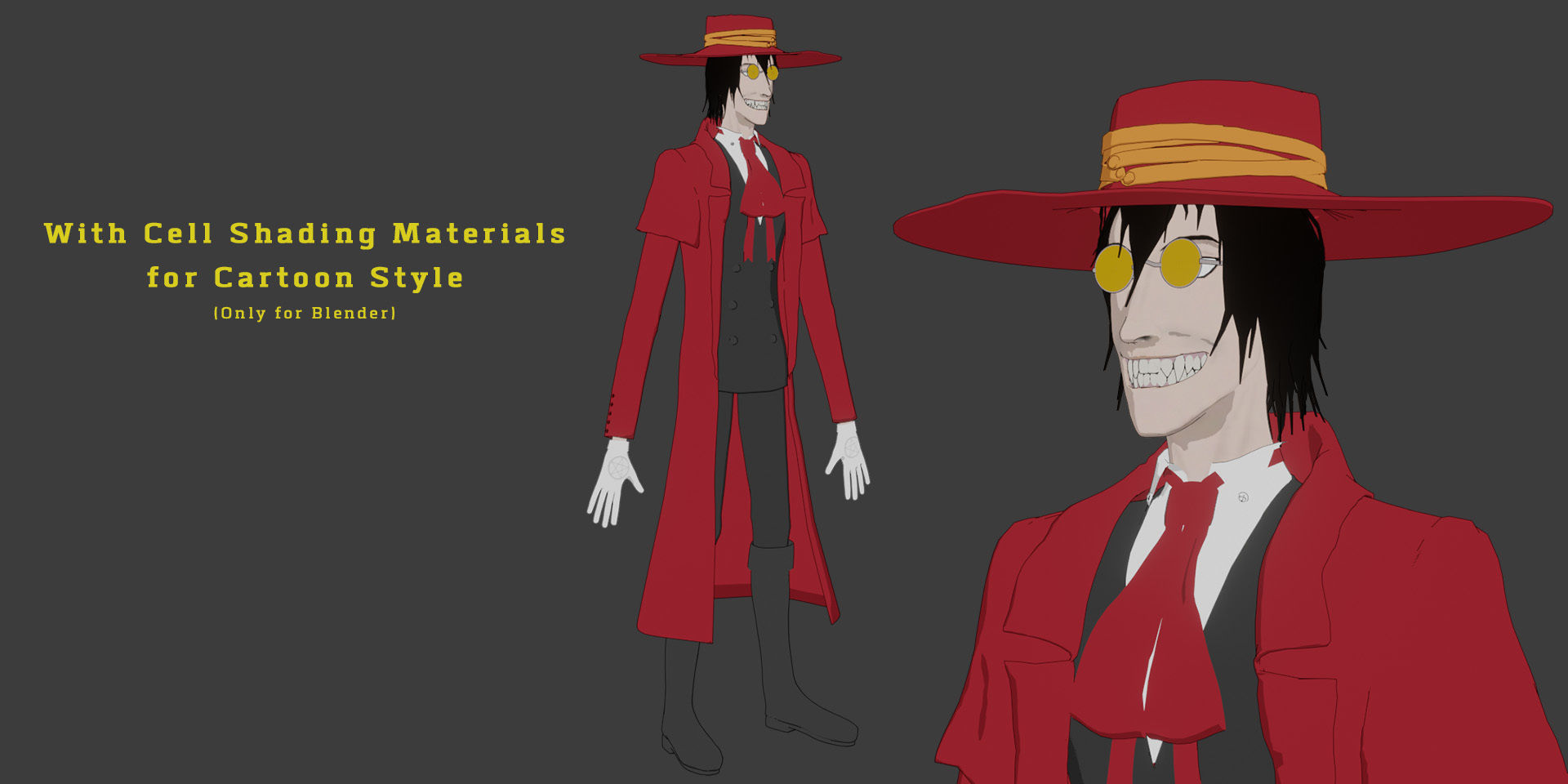 3D model Alucard from Hellsing Anime 3D Rigged VR / AR / low-poly ...