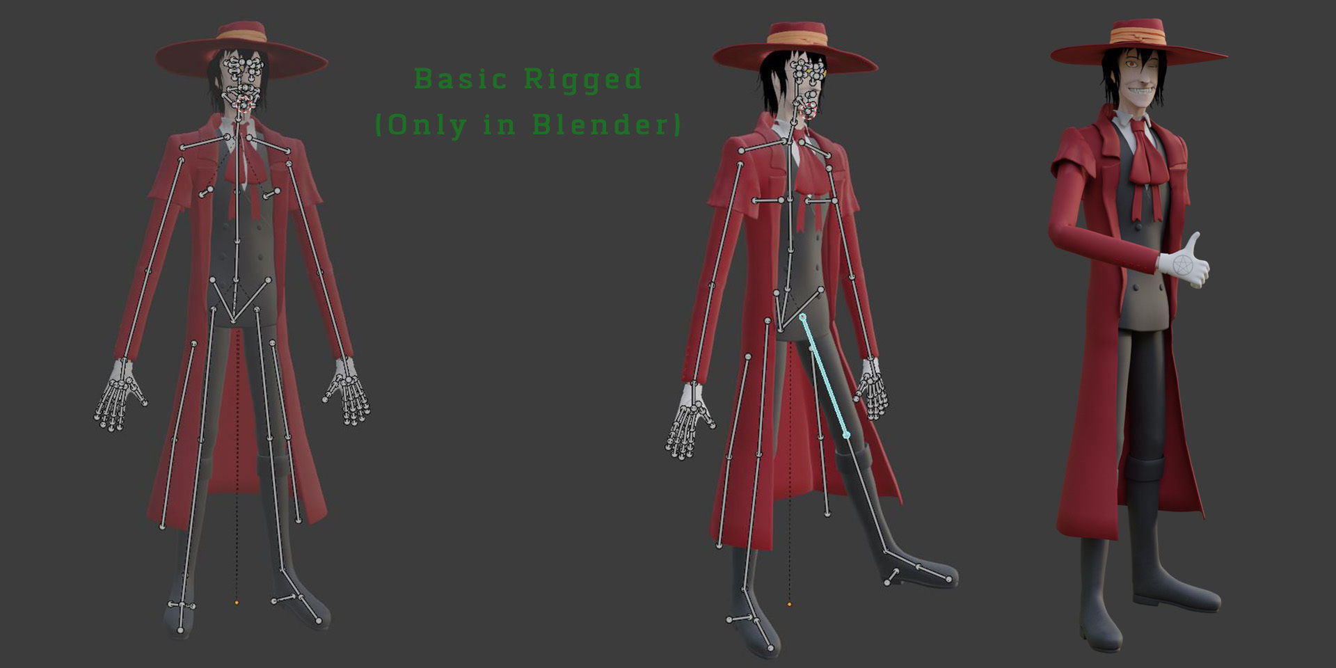 3D model Alucard from Hellsing Anime 3D Rigged VR / AR / low-poly ...