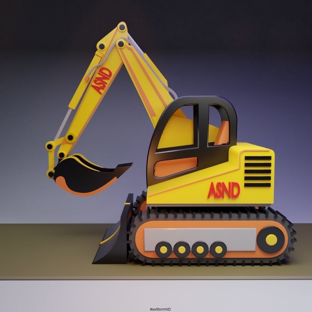Excavator 3D model 3D printable | CGTrader