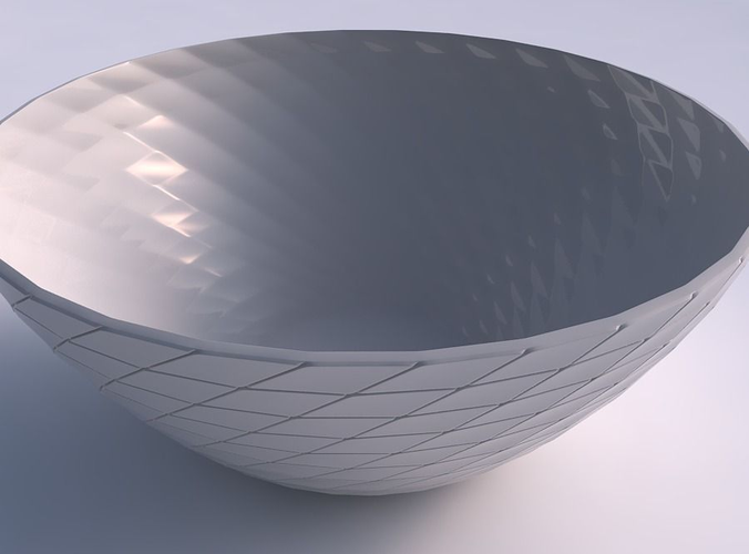 Bowl wide with distorted grid plates 3D model 3D printable | CGTrader