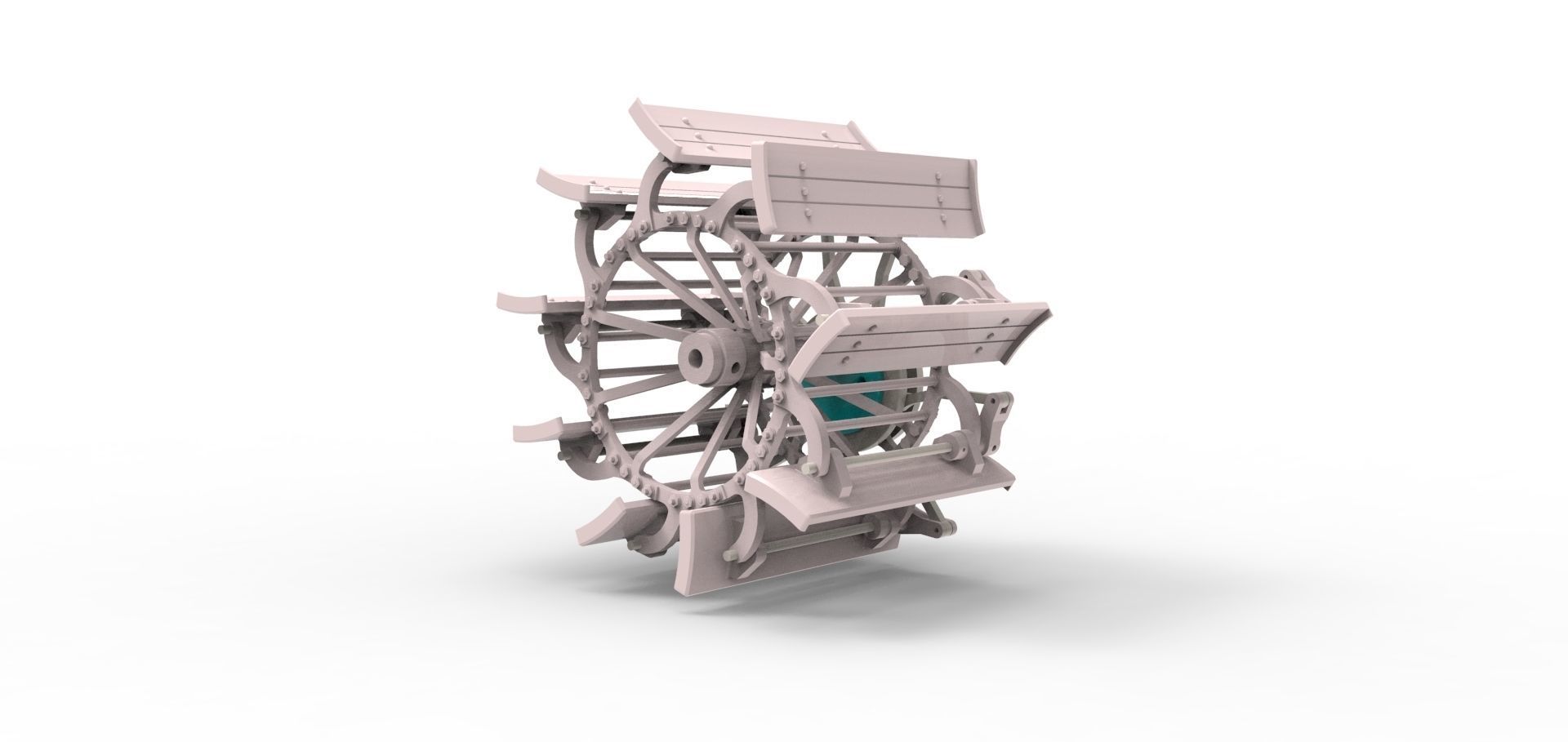 Paddle wheel 100mm with blade control 3D model 3D printable | CGTrader