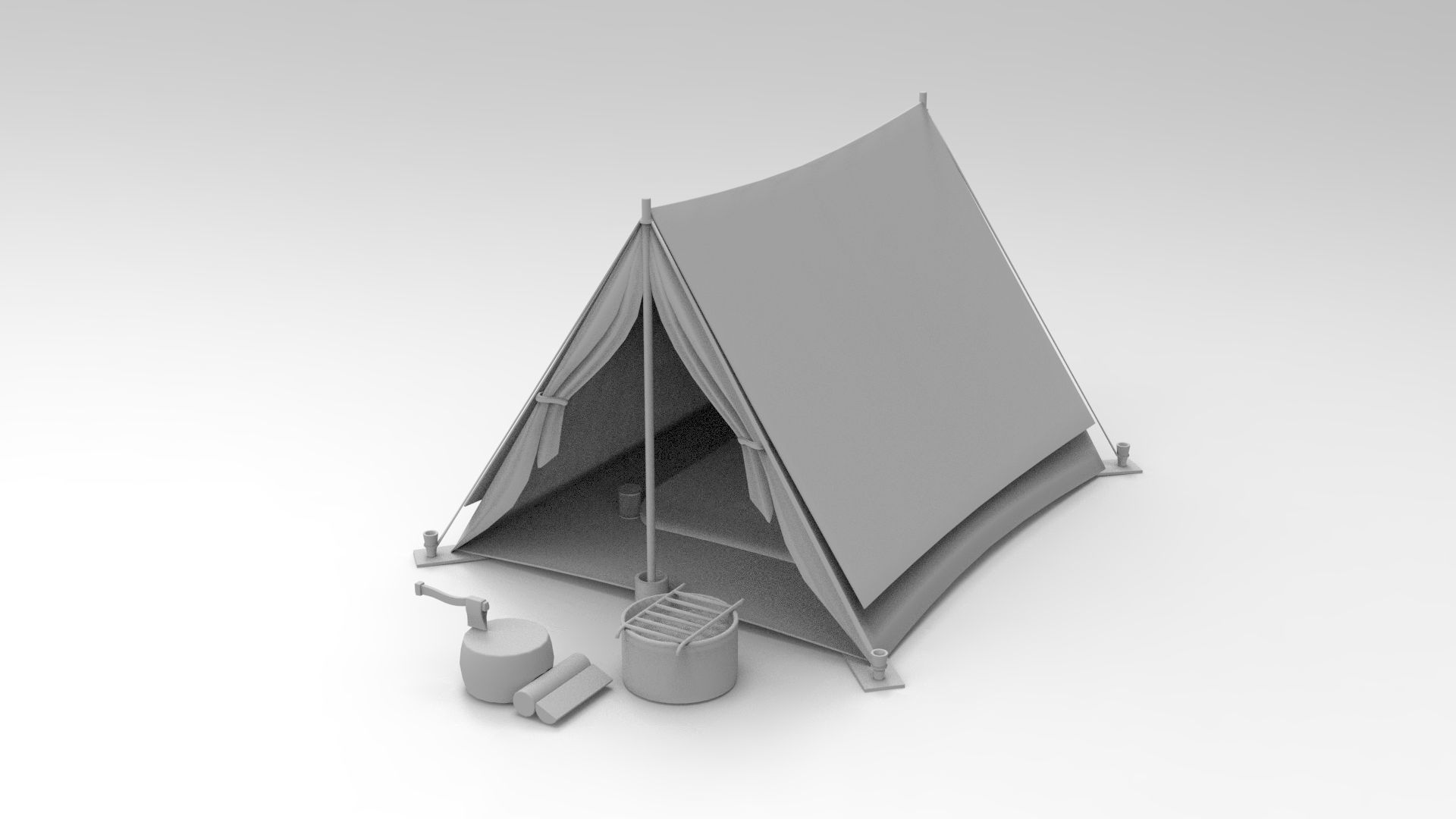 3D model Camp Scene VR / AR / low-poly | CGTrader