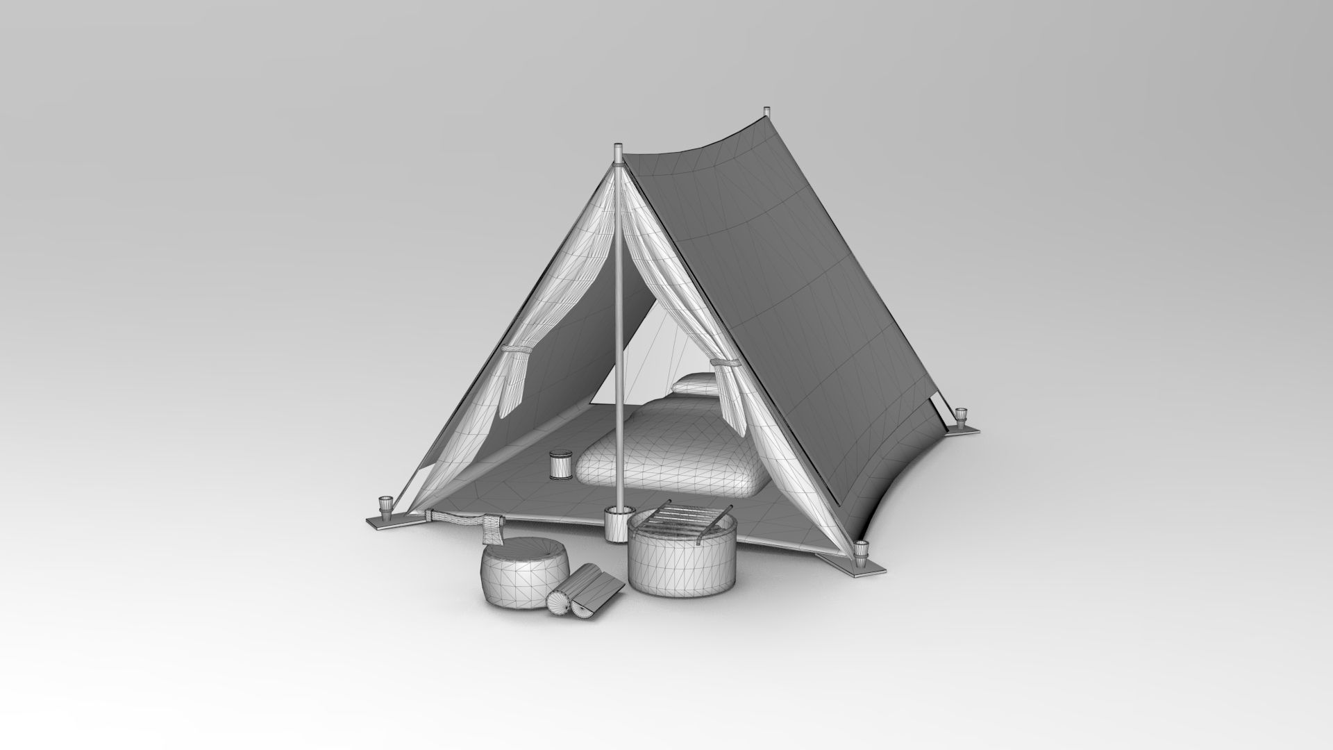 3D model Camp Scene VR / AR / low-poly | CGTrader