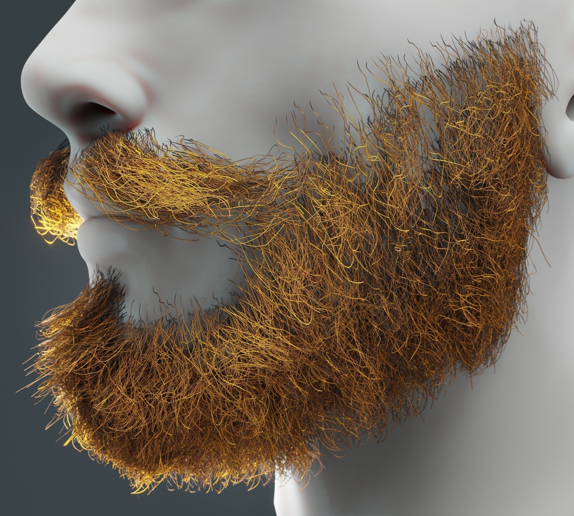 3D model game-ready Beard RealTime 14 Version 2 Low Poly