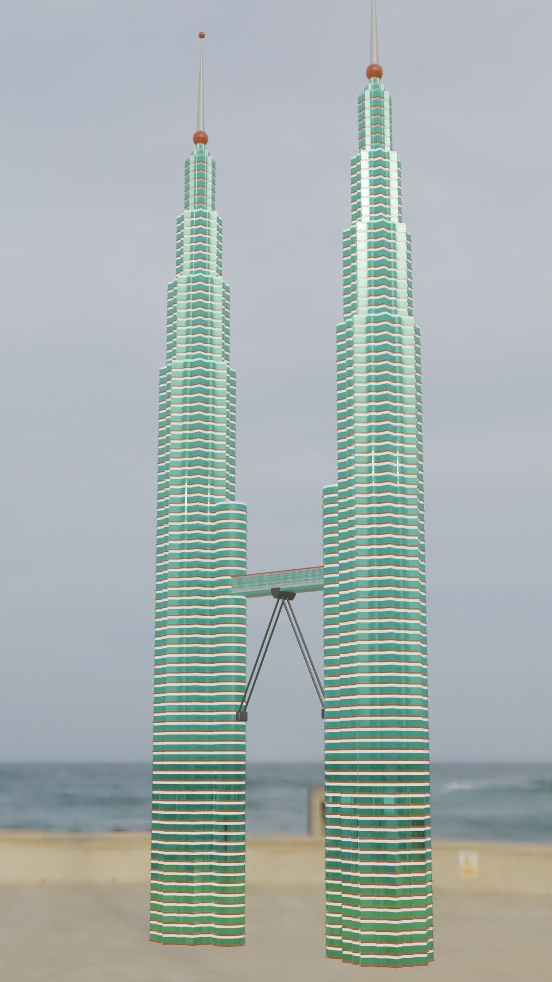 3D model of Twin Towers of Malaysia 3D model | CGTrader