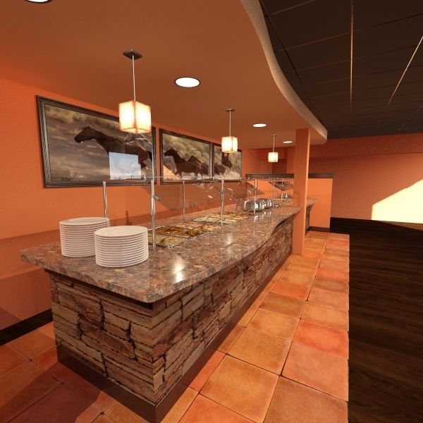 Restaurant Buffet Scene 3D model | CGTrader