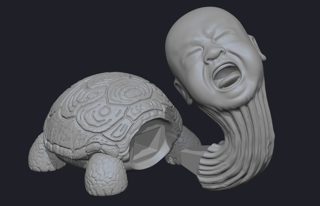 tortoise baby scream cry garden ornament 3D model 3D printable | CGTrader