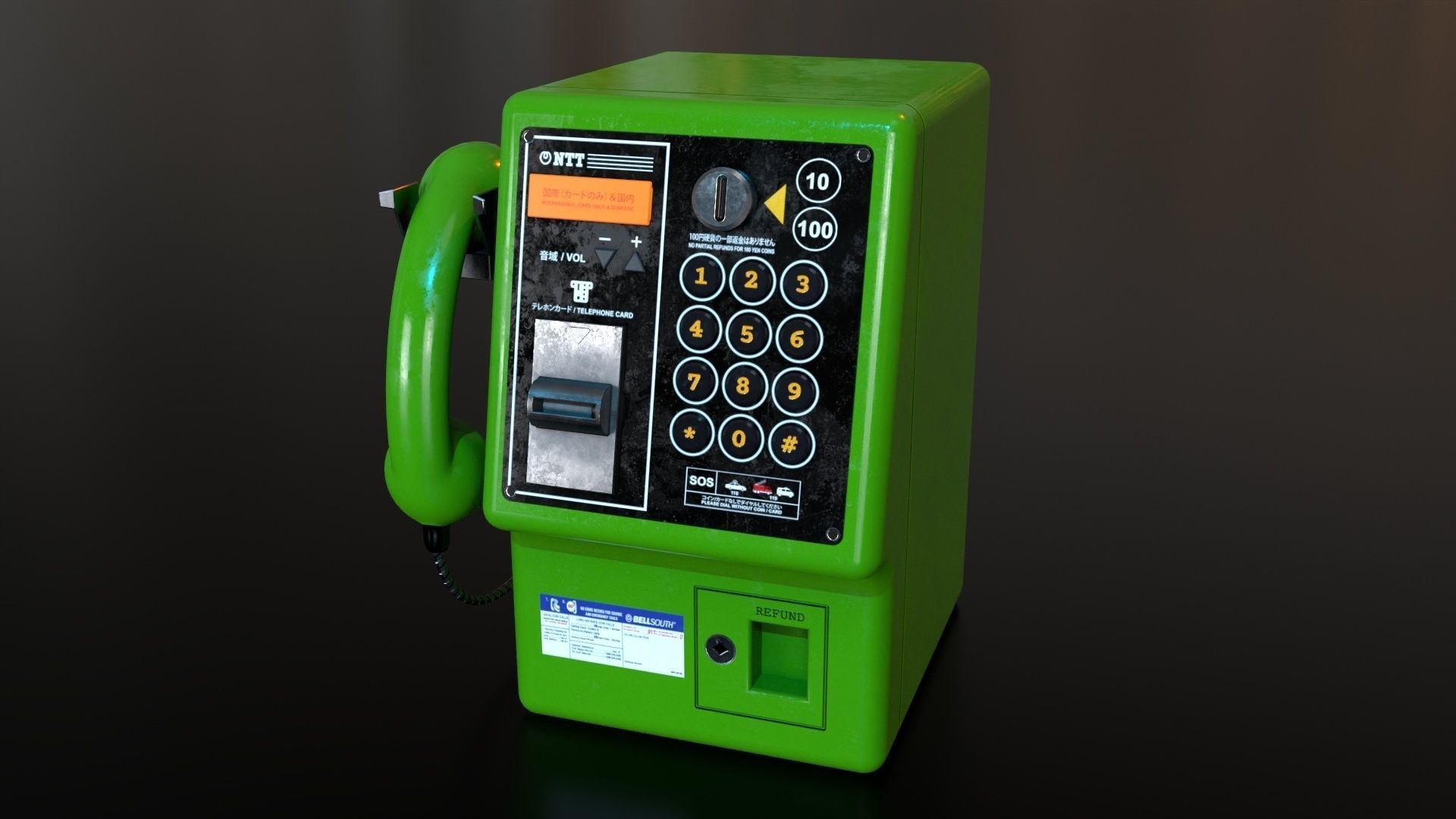 3D model Japanese Payphone Game Ready VR / AR / low-poly | CGTrader